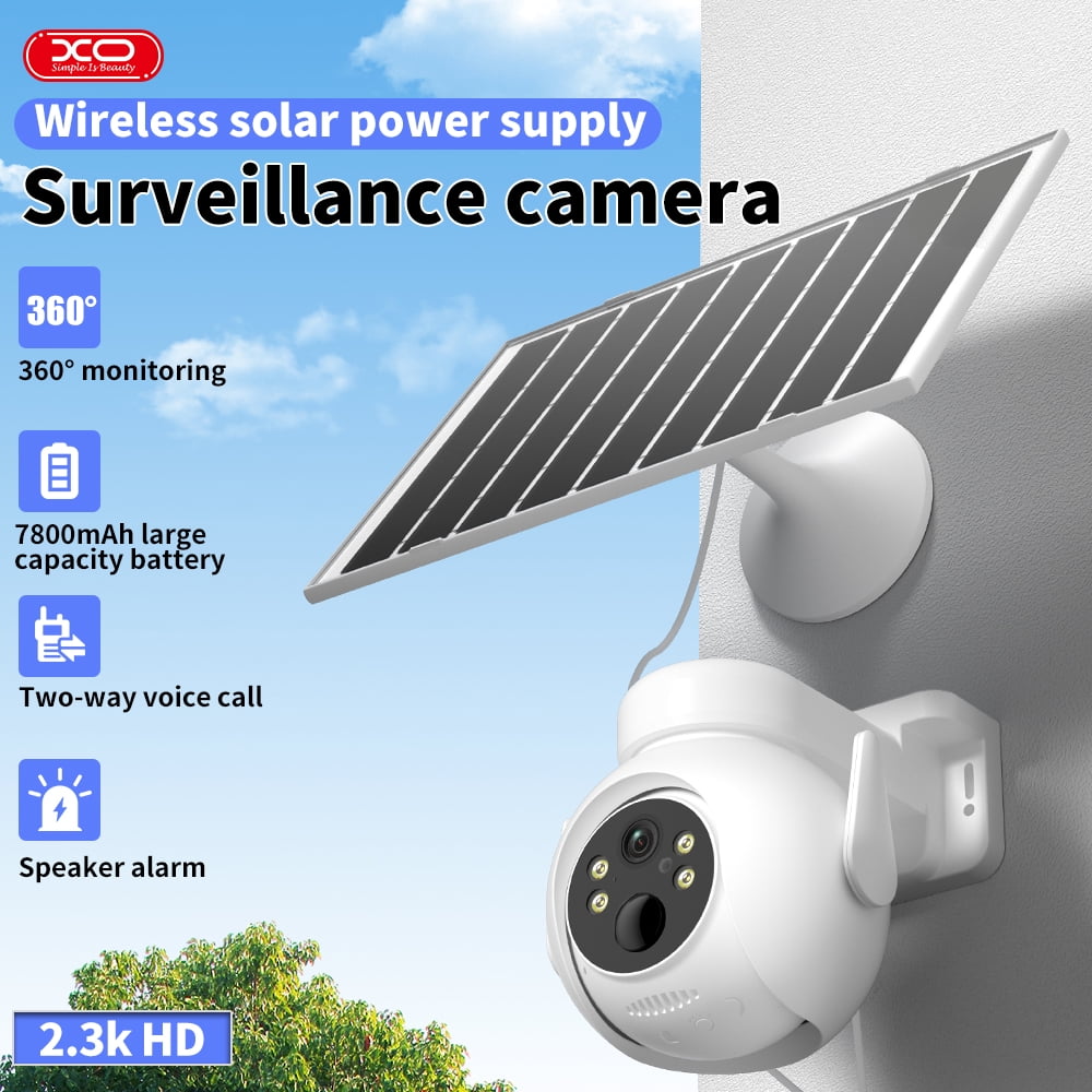 XO Solar WIFI Security Camera, 3MP 2K HD Clear Picture,PIR Motion ...