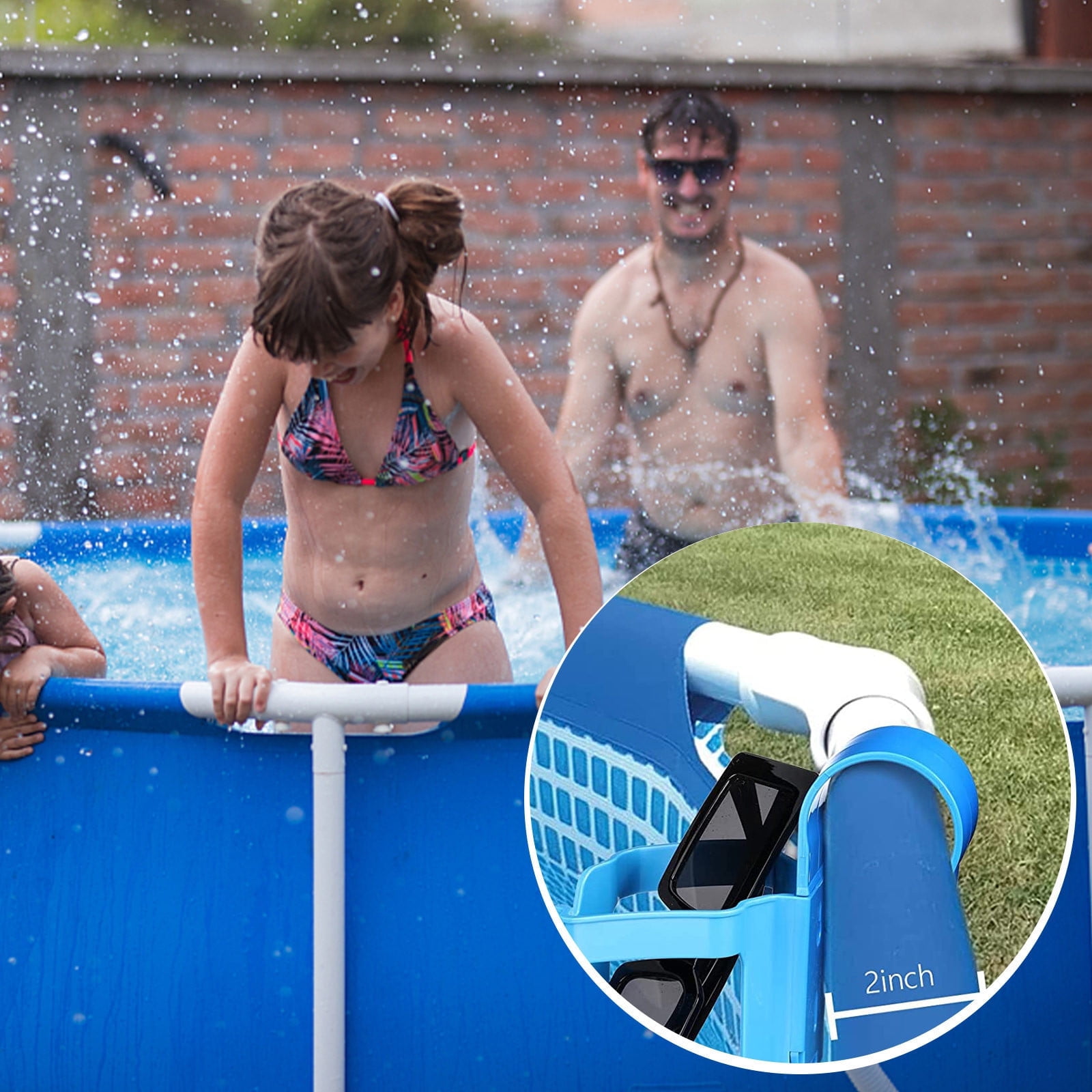 XOAIHY 3-Pack Pool Cup Holders For Above Ground Pools - No Spill, Sturdy Drink Accessories For ...