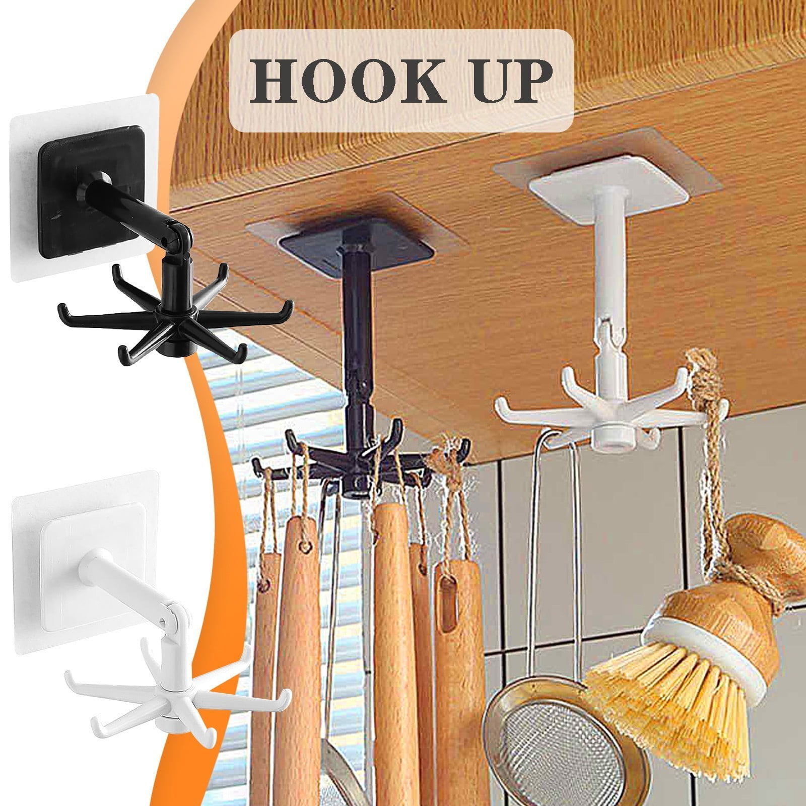 XOAIHY Non-Perforated Kitchen Hook – Rotates 360 Degrees with Weighing ...