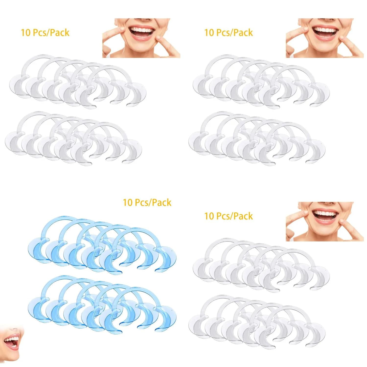 XOCHNGH 10Pcs/Pack Clear White Blue Dental C Shape Cheek Retractor for ...