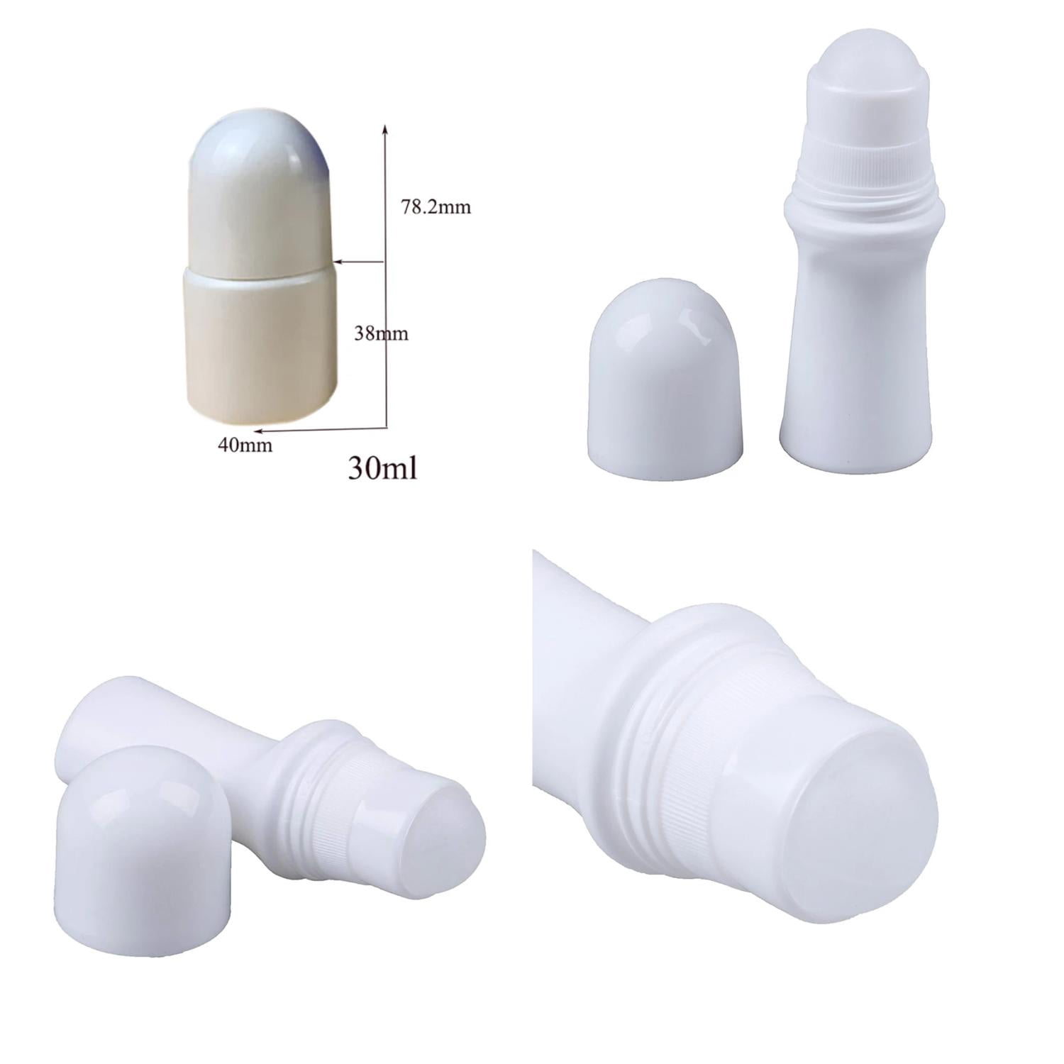 XOCHNGH 30ml Plastic White Roll On Bottle Empty Refillable Deodorant ...