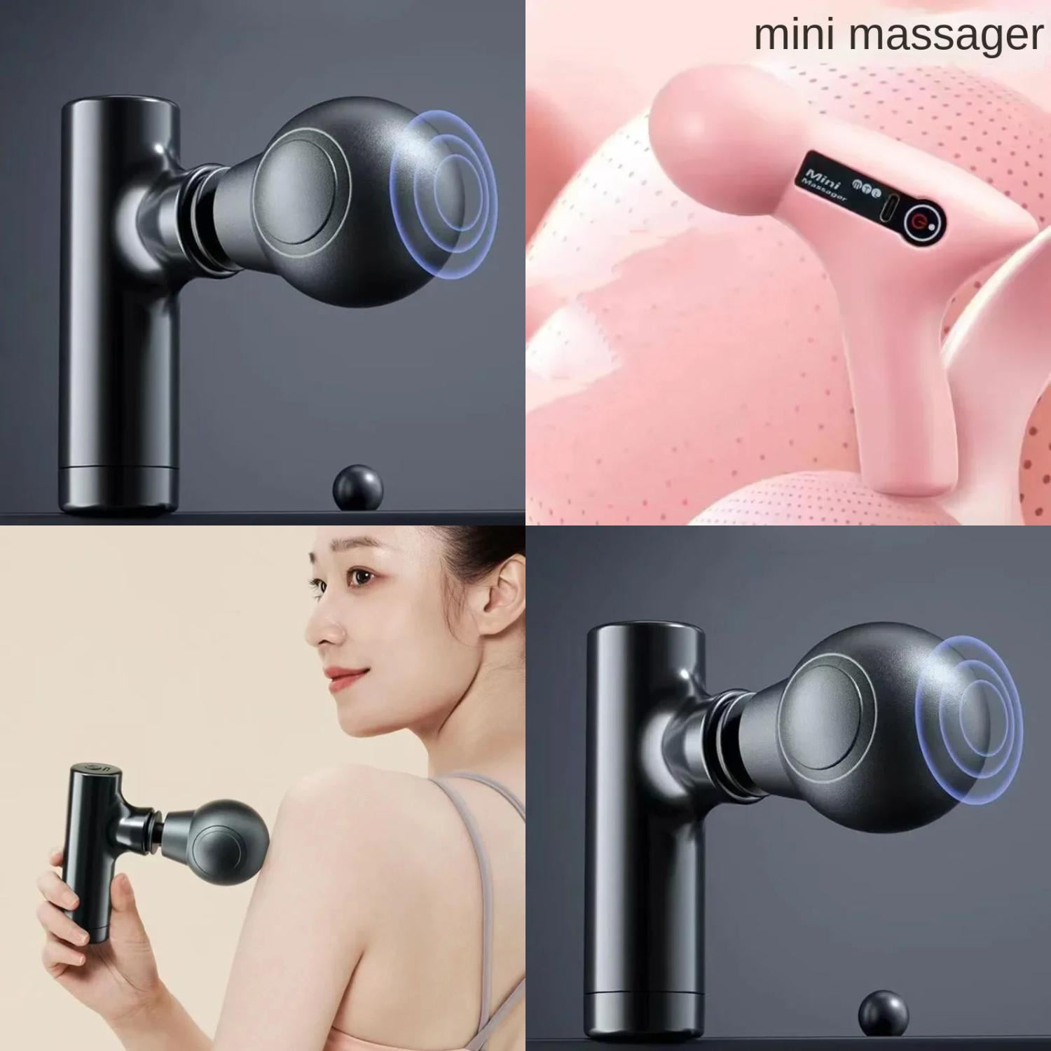 Xochngh Compact And Portable Mini Lcd Massage Gun Lightweight And Powerful Muscle Massager