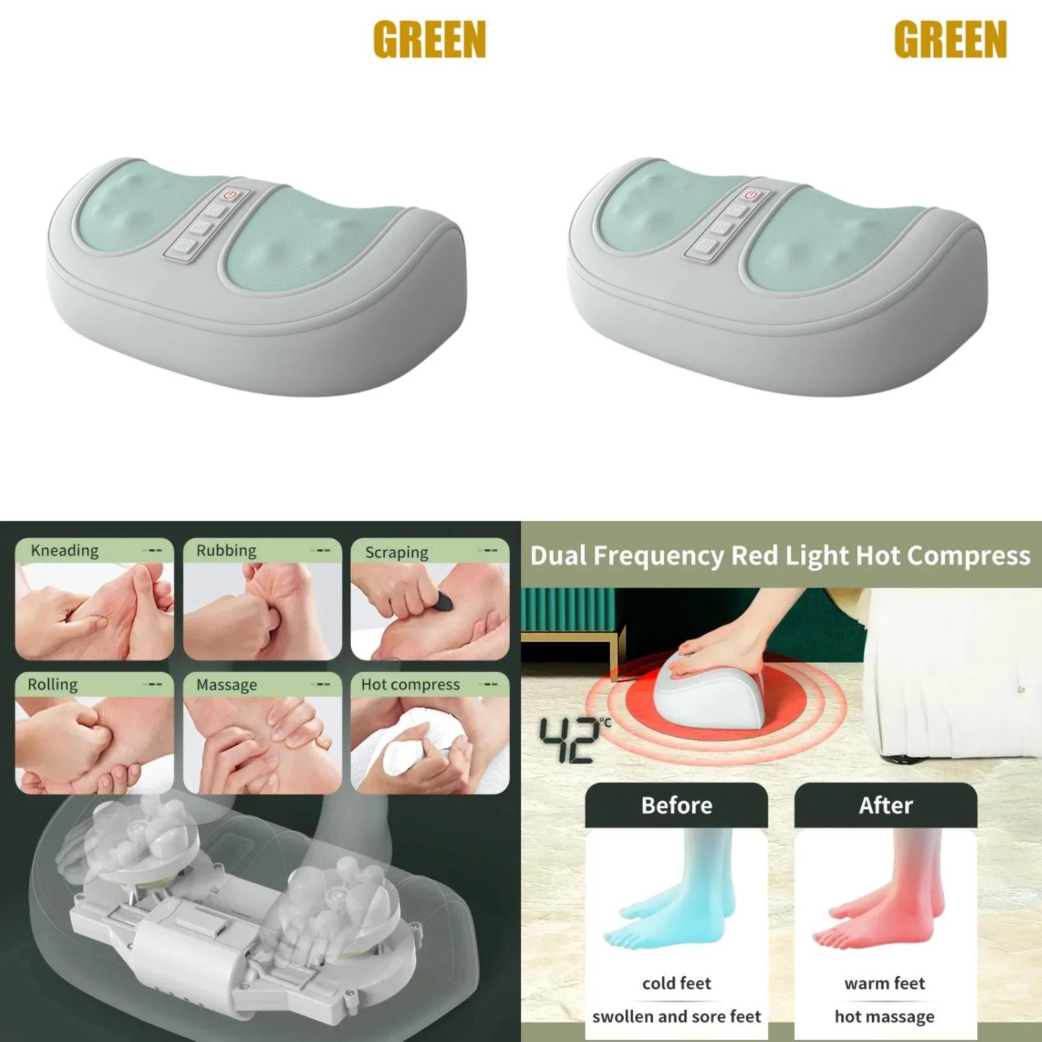 XOCHNGH Foot Massager Hot Compress Shiatsu Deep Kneading Foot Stress ...