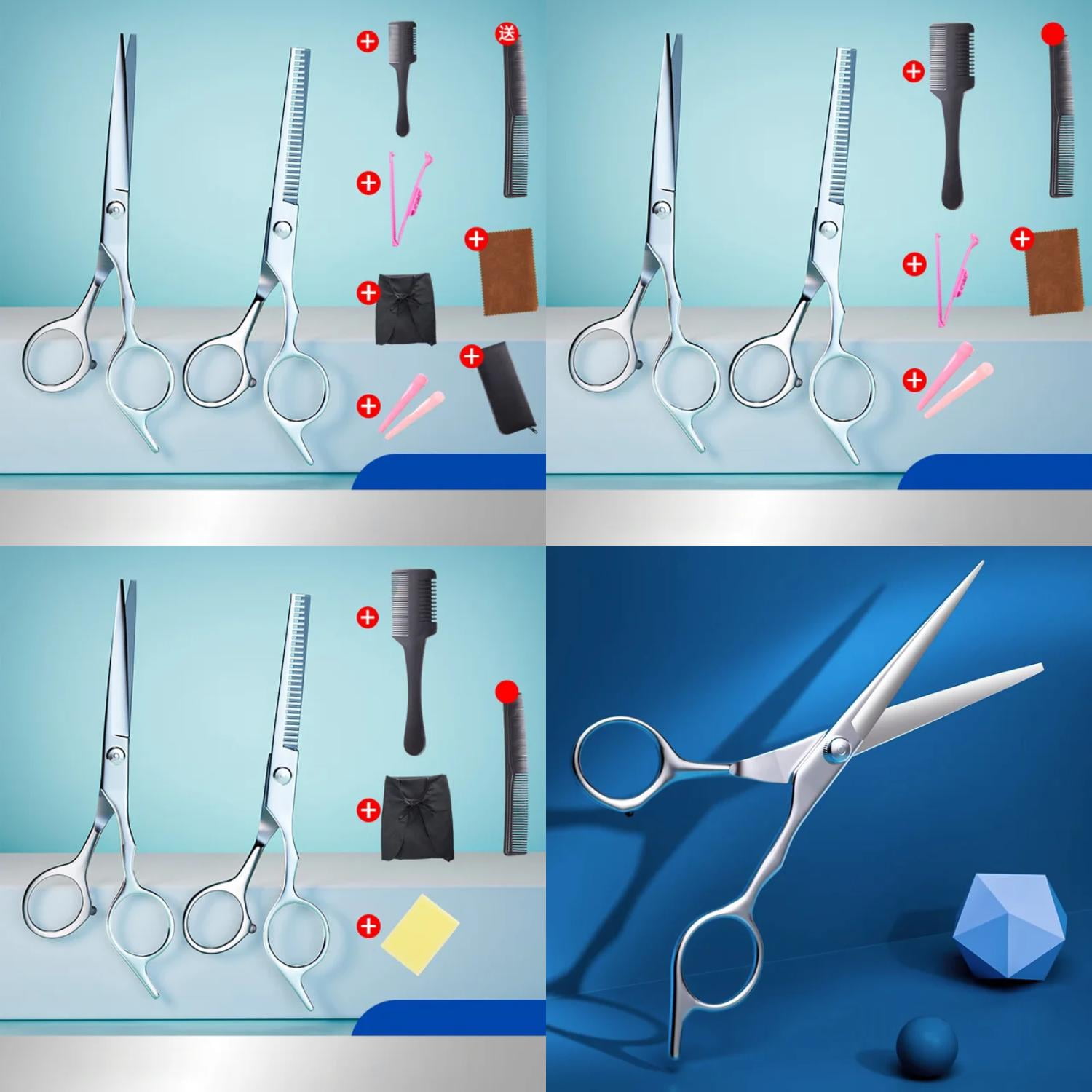 XOCHNGH Hair Thinning and Cutting Scissors Barber Shear Accessories ...