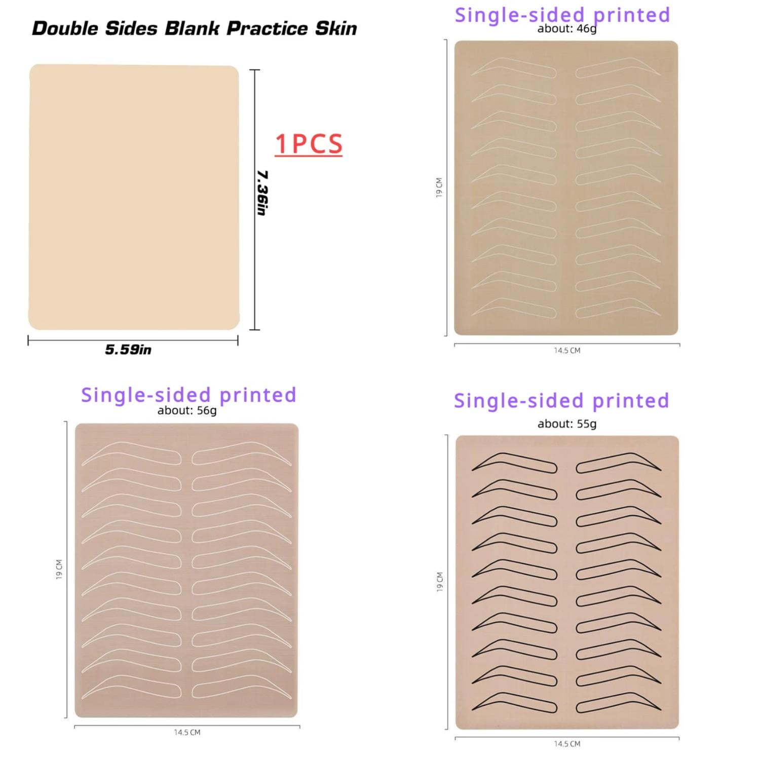 XOCHNGH High-Quality Dual-Sided Perfect Blank Practice Skin Sheets for ...