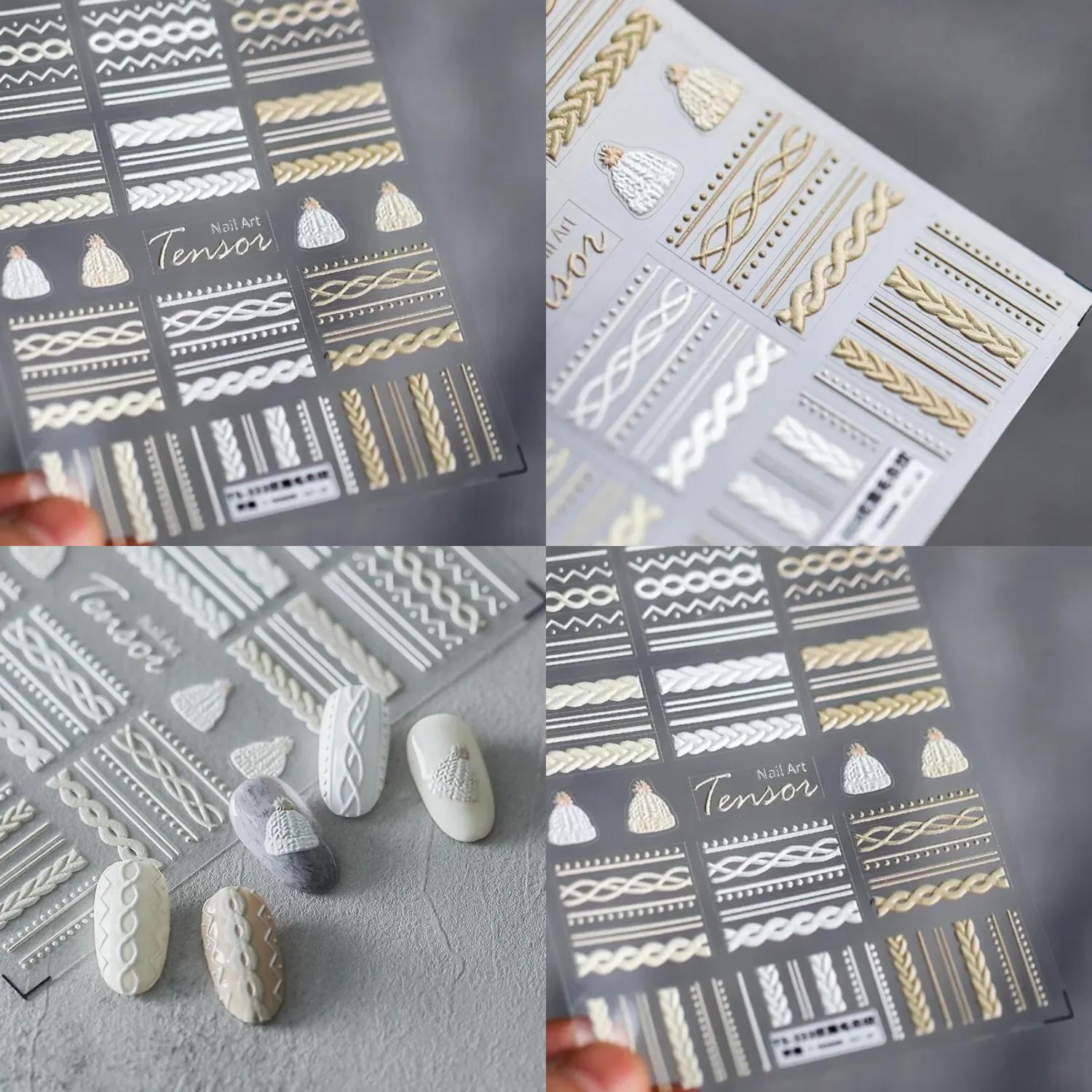 XOCHNGH Iron Art Technique 3D Nail Stickers Thin Transparent Back ...