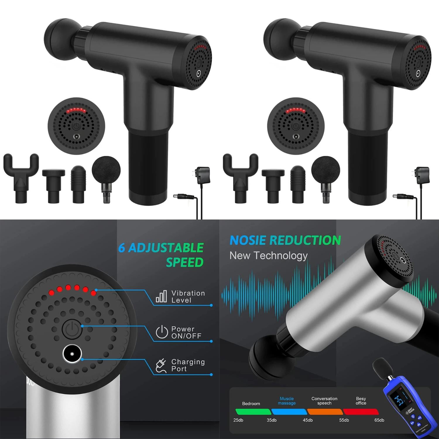 XOCHNGH Mini Fascia Gun Muscle Massage Gun Fitness Muscle Relaxer Low ...