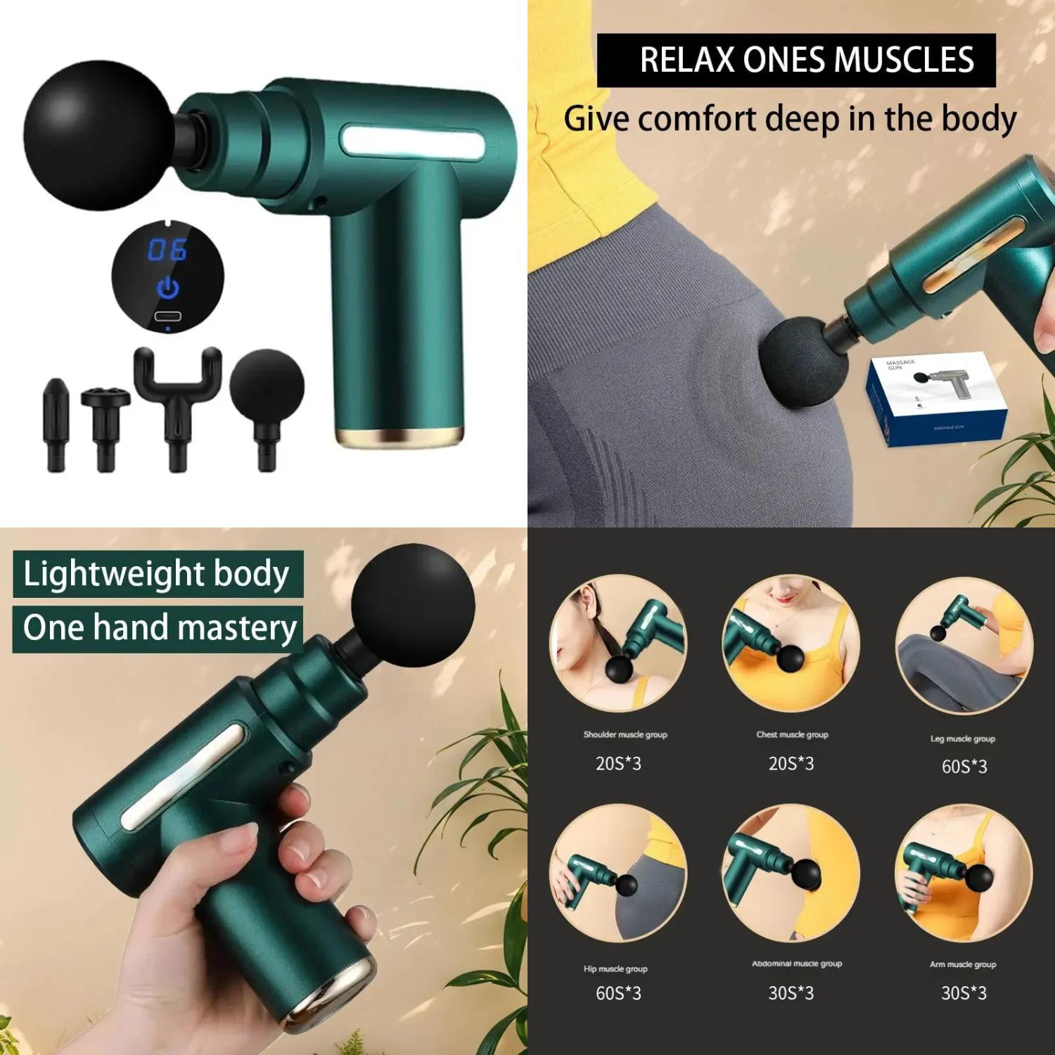 XOCHNGH Mini Fascia Gun Wireless Massage Gun Muscle Relaxation Massage ...