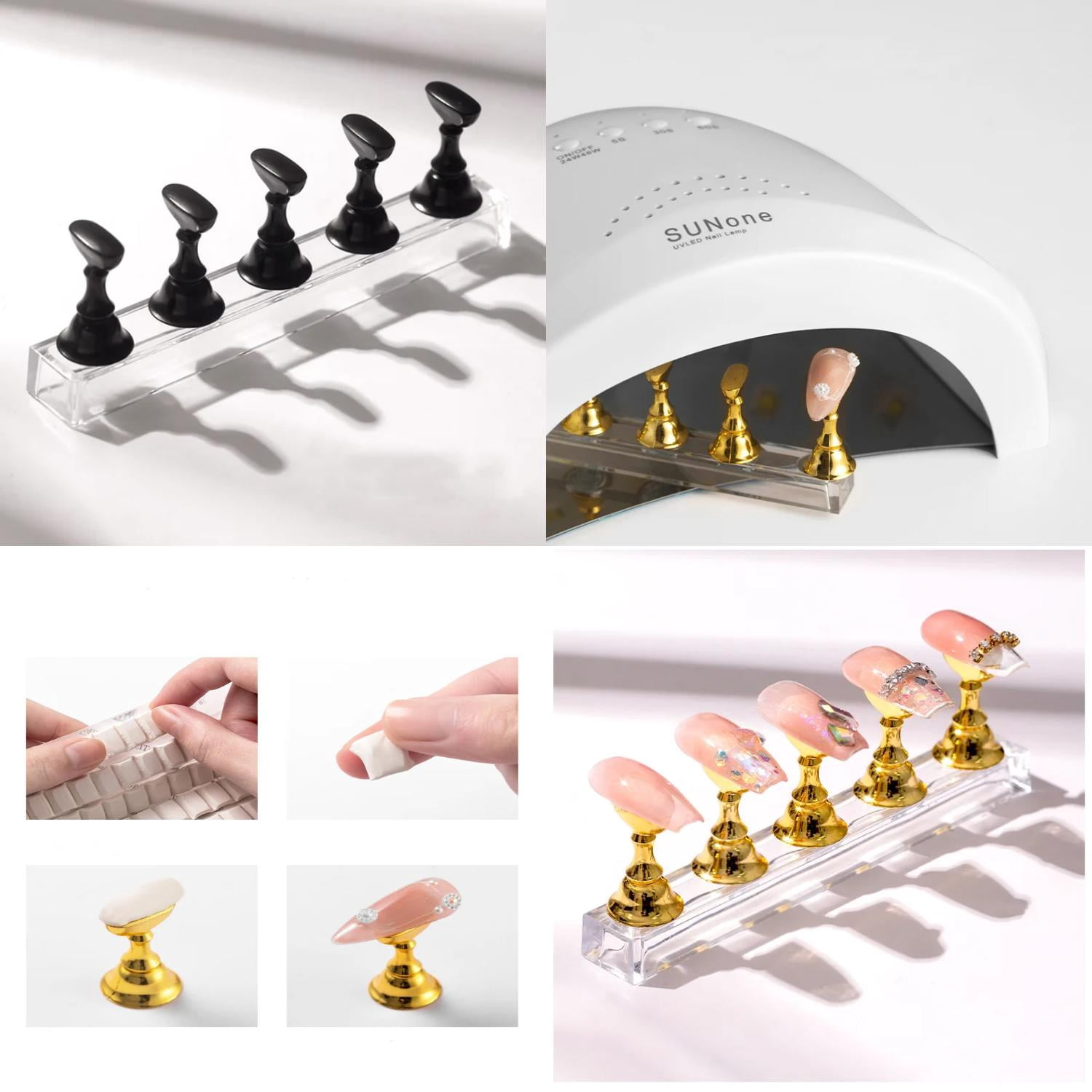 XOCHNGH Nail art practice stand 5 pieces practice stand chessboard nail ...