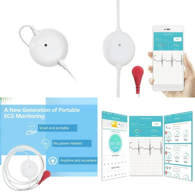 Xochngh Portable Mini 24h Ambulatory Electrocardiogram Recorder Heart Tester Heart Rate