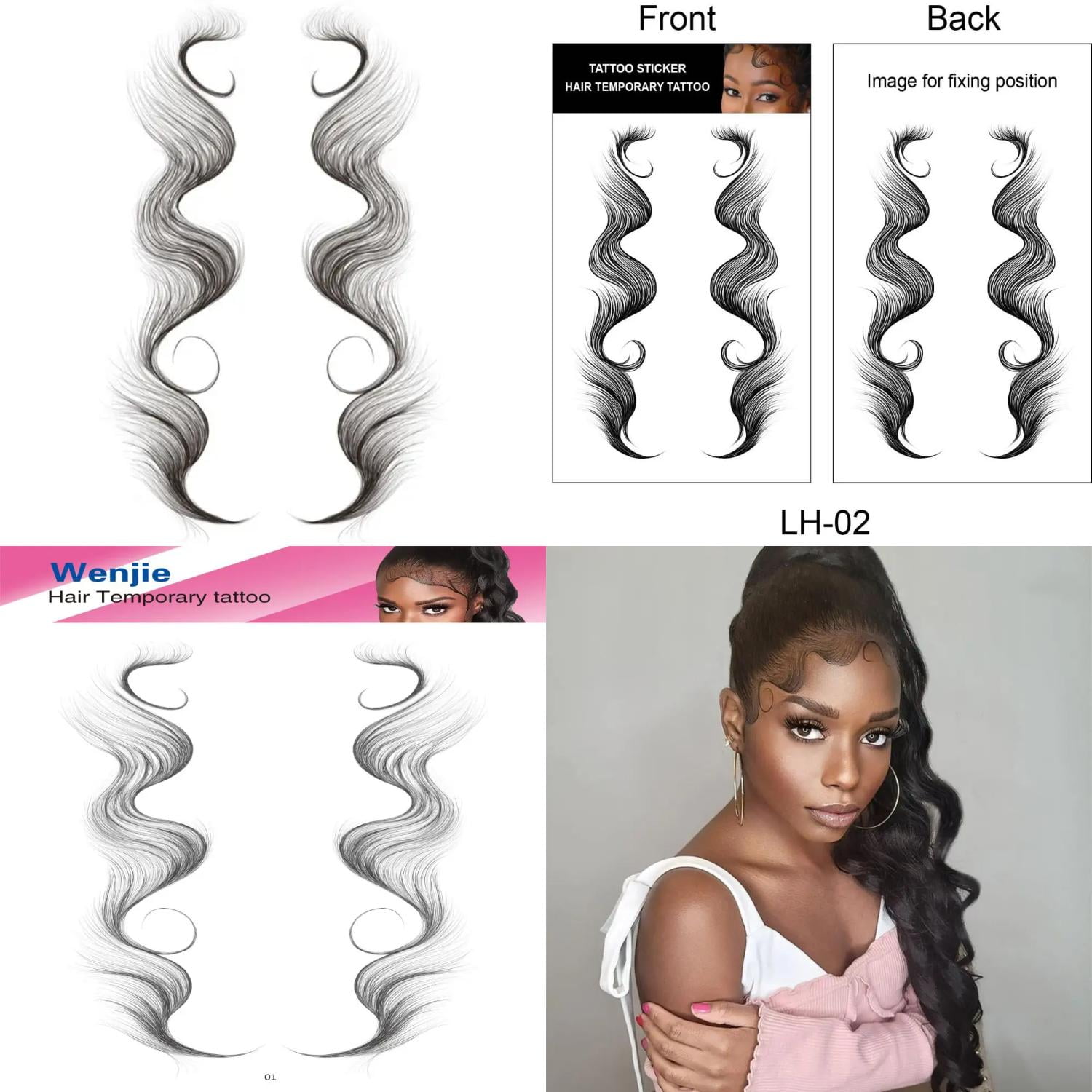 XOCHNGH Realistic Waterproof Faux Bangs Hairline Wig Stickers for ...