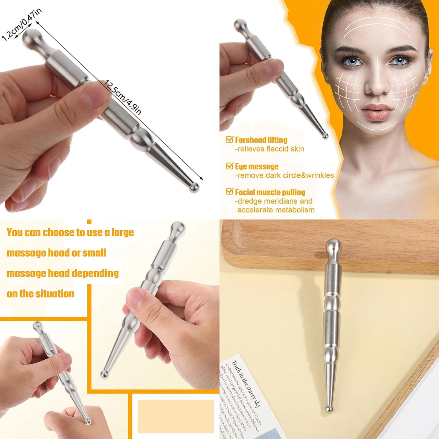 XOCHNGH Stainless Steel Manual Acupuncture Pen Trigger Point Massager ...