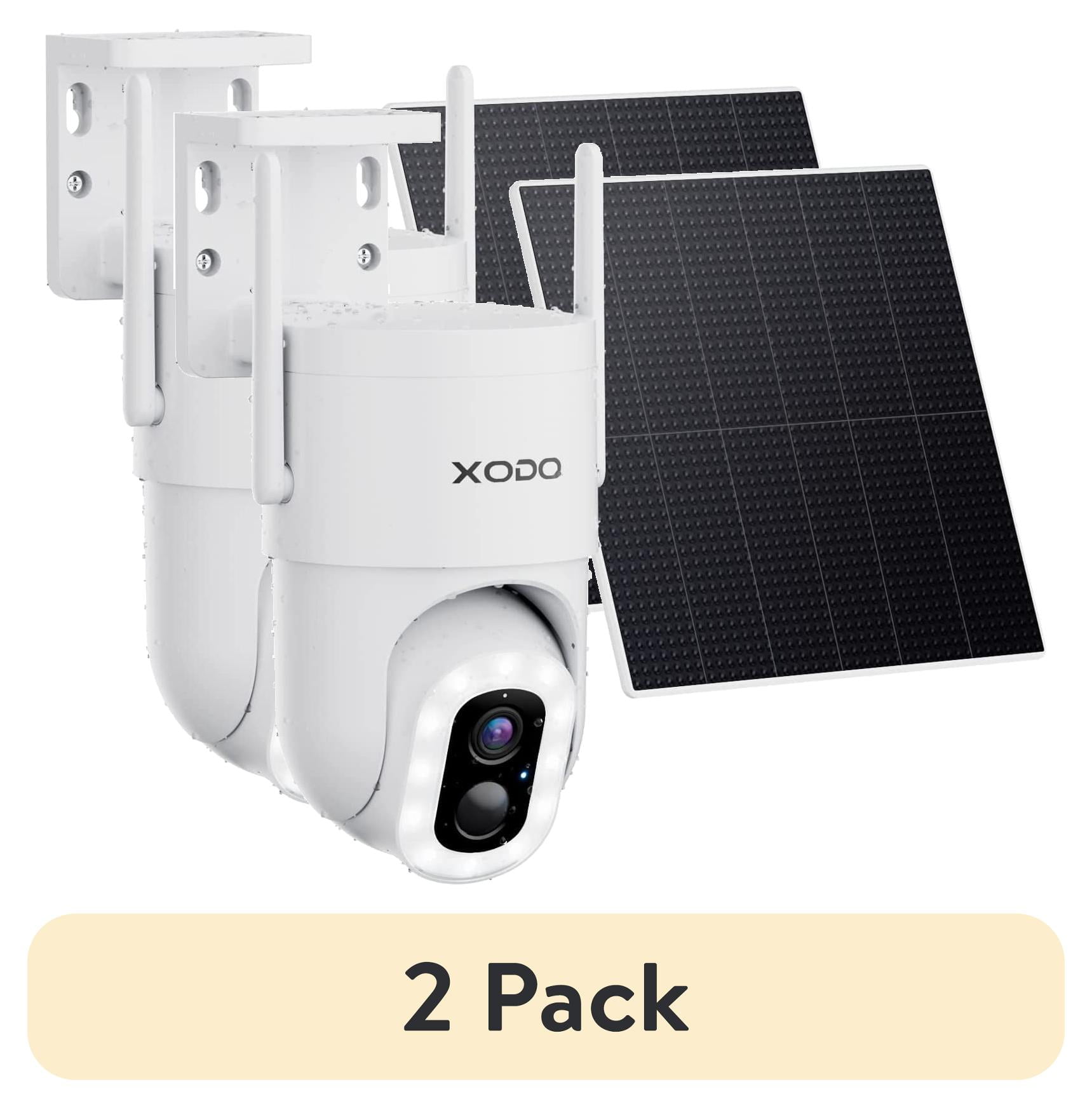 (2 pack) Xodo E15 Solar Wireless 2K 3 Megapixels Outdoor Camera with ...