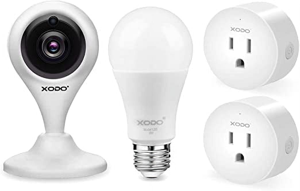 XODO Smart Home Security Kit, 1080p Camera, Smart Bulb & Plug, App ...