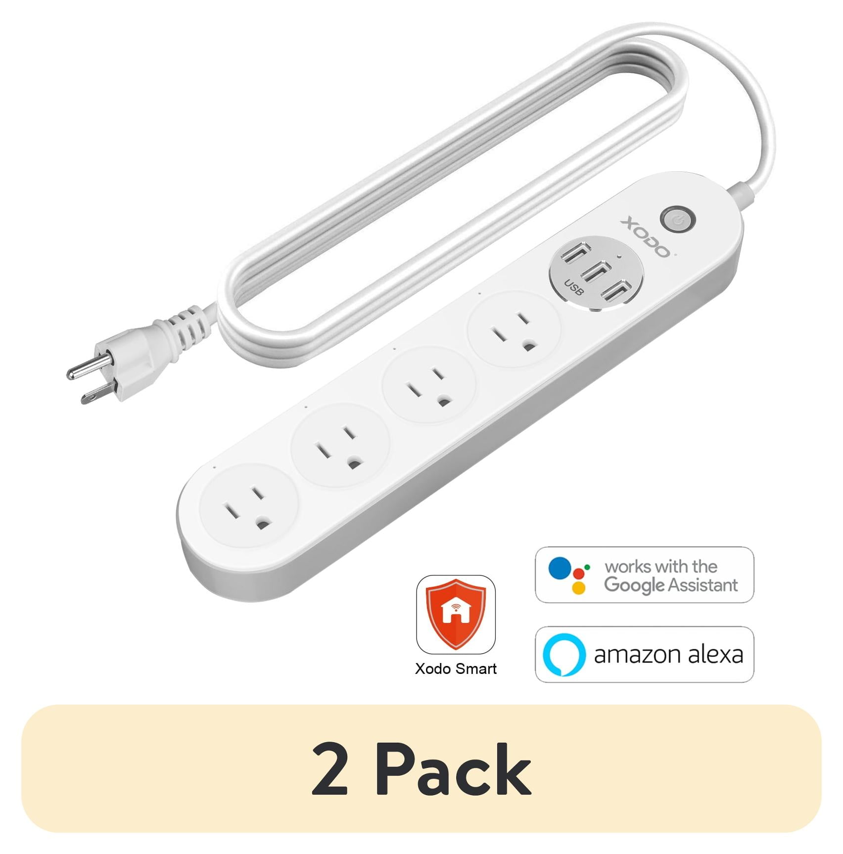 (2 pack) XODO Smart Power Strip - WiFi Surge Protector, 4 Outlets, 3 ...