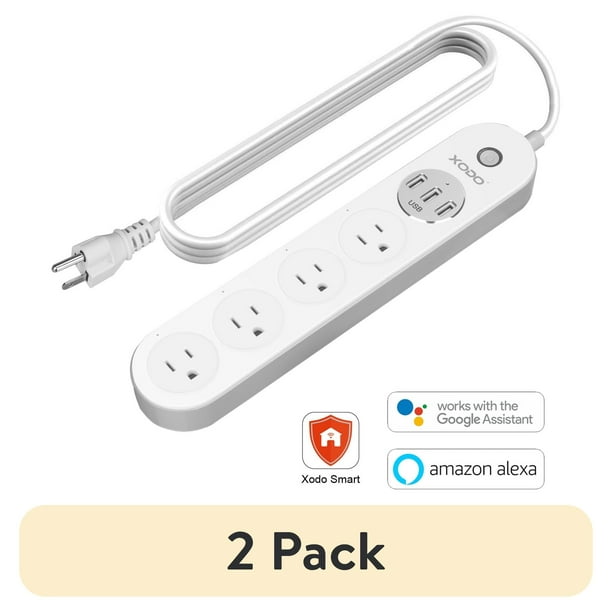 (2 pack) XODO Smart Power Strip - WiFi Surge Protector, 4 Outlets, 3 ...
