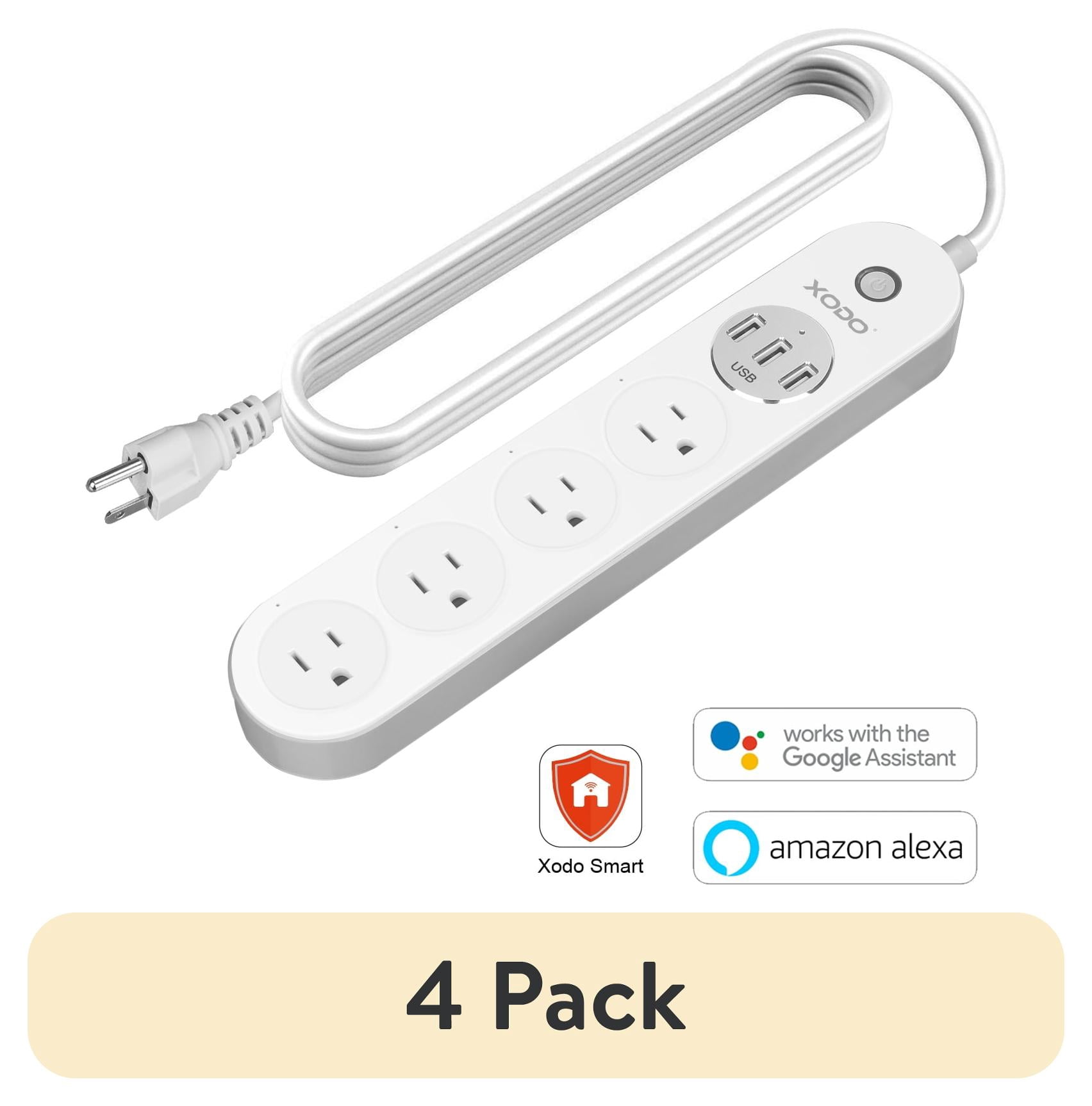 (4 pack) XODO Smart Power Strip - WiFi Surge Protector, 4 Outlets, 3 ...