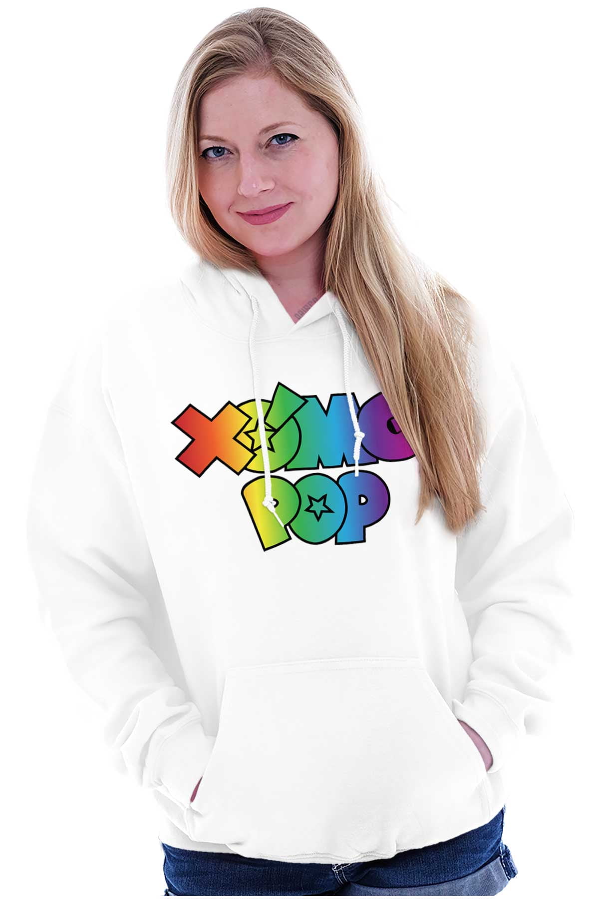 XOMG POP Colorful Neon Rainbow Logo Hoodie Sweatshirt Women Brisco ...