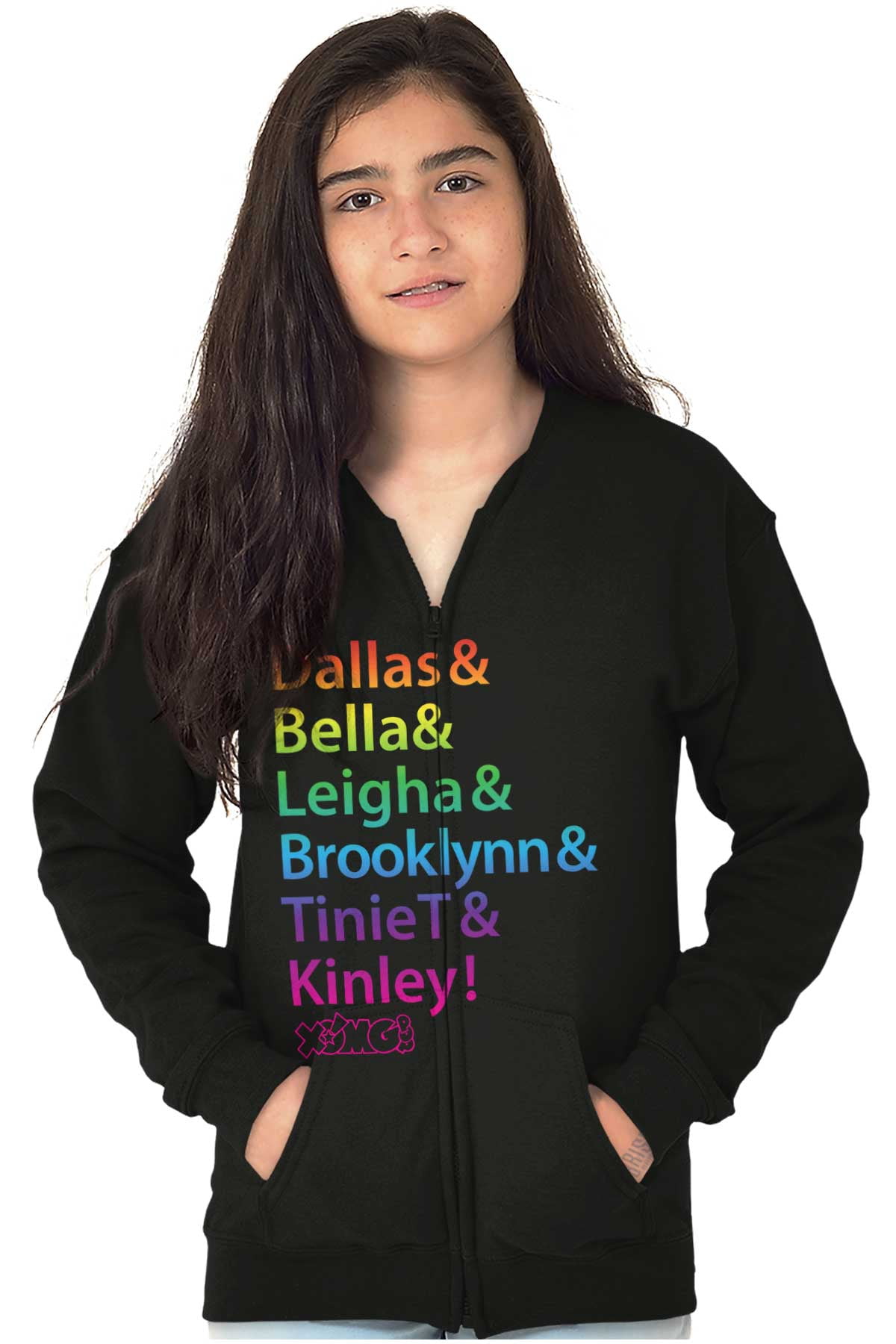 XOMG POP Music Band Members Rainbow Girls Kids Zip Hoodie Jacket Teen ...