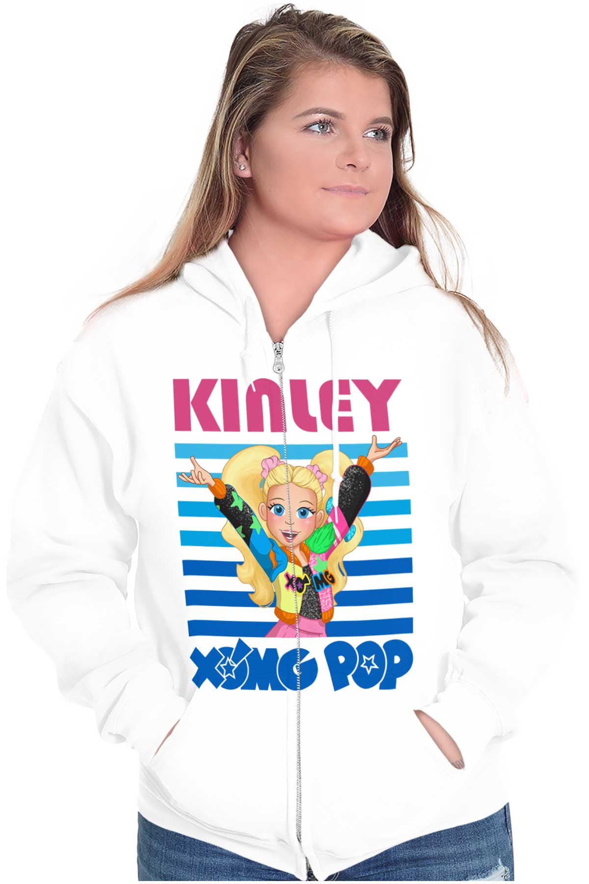 XOMG POP Music Fan Kinley Cartoon Women Plus Size Zipper Hoodie Brisco ...
