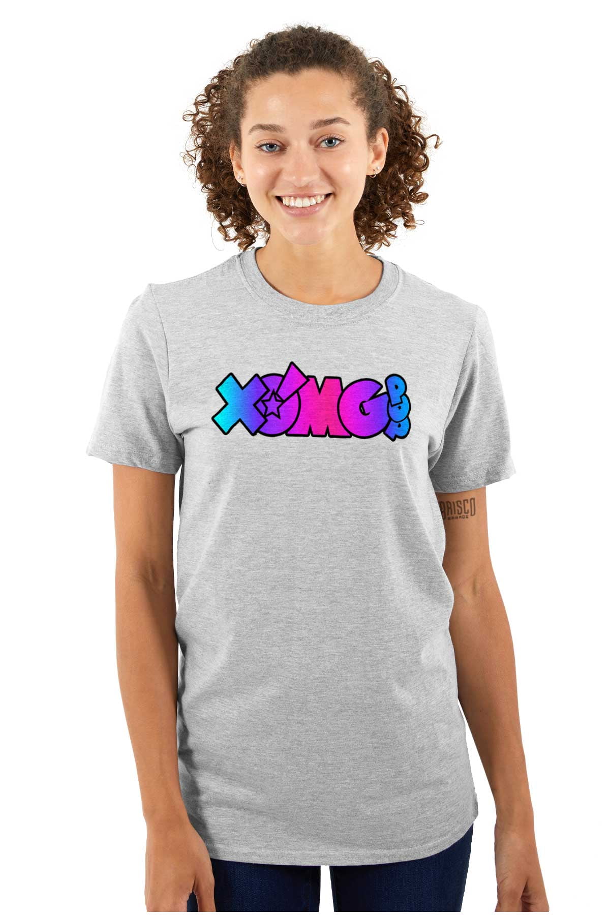 XOMG POP Neon Glow Rainbow Logo Women Plus Size Graphic Tee Tees Brisco ...