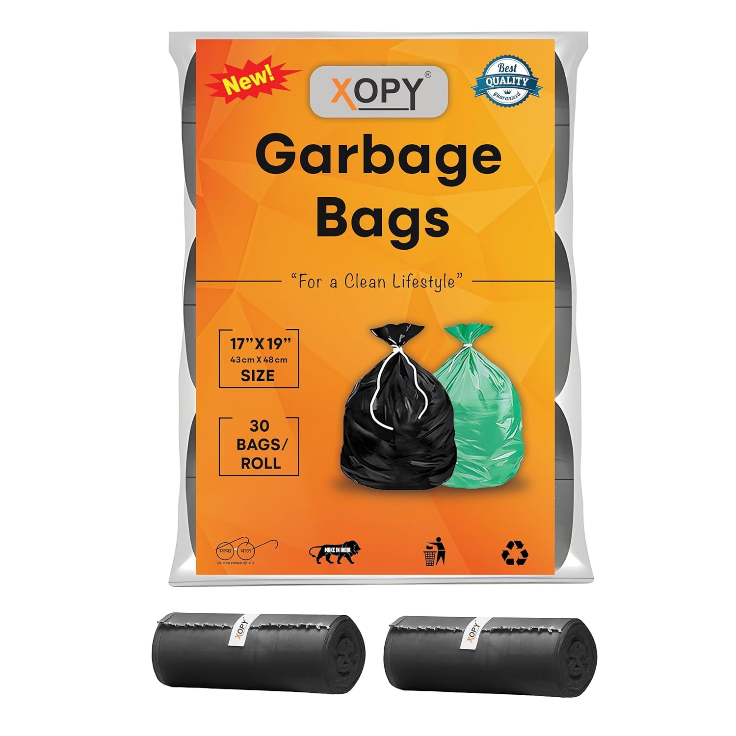 XOPY Premium EcoFriendly Garbage Bag 17 X 19 Inches Small Size Dustbin ...