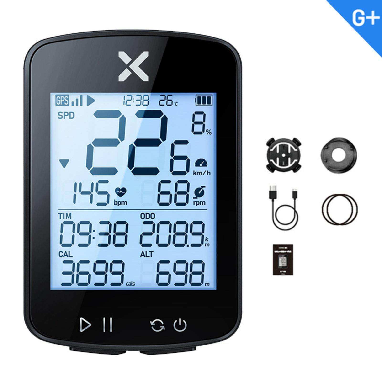 XOSS G+ Gen2 GPS Bike Computer ANT+/ Bluetooth IPX7 Waterproof Cycling ...
