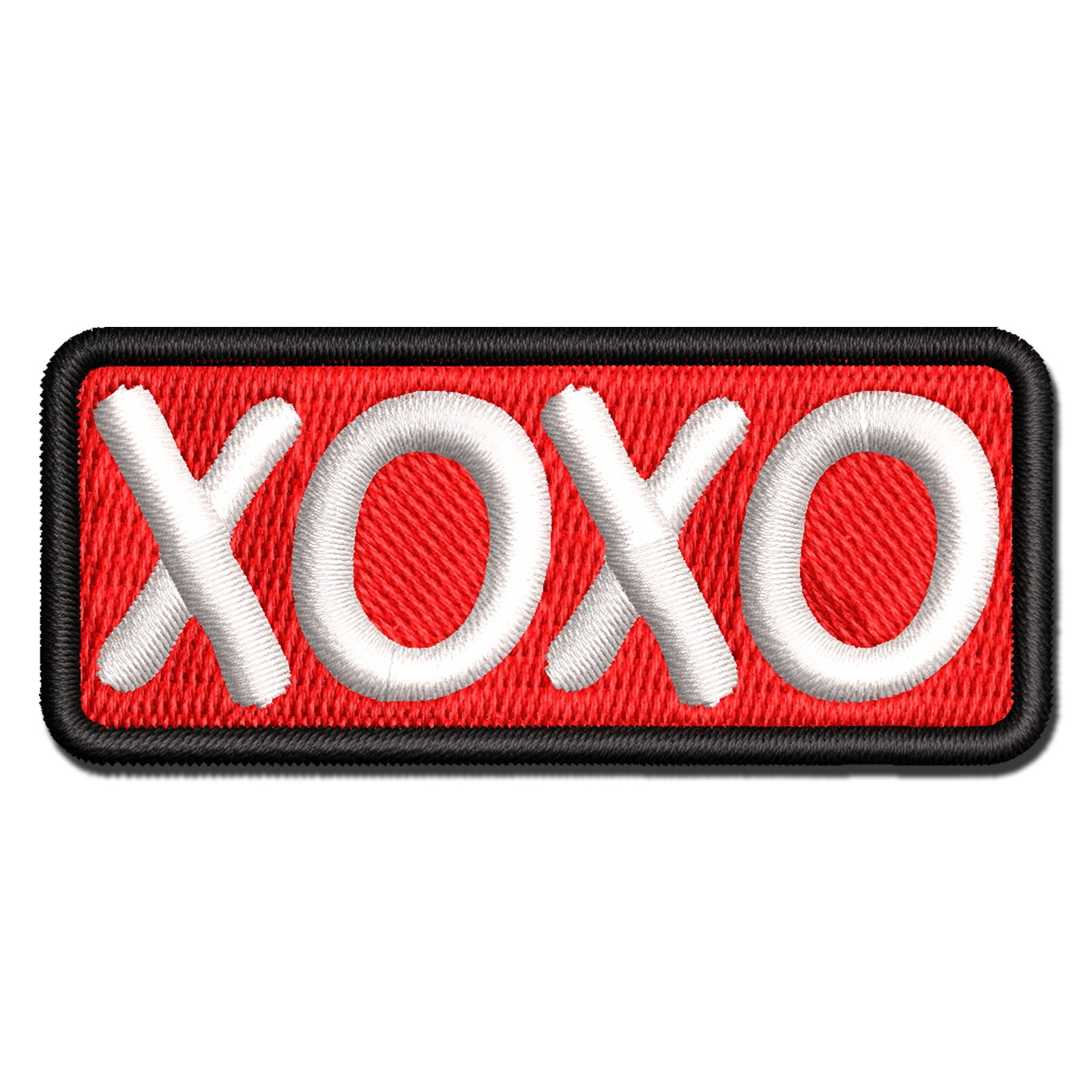 XOXO Hugs Kisses Love Fun Text Applique Multi-Color Embroidered Hook ...