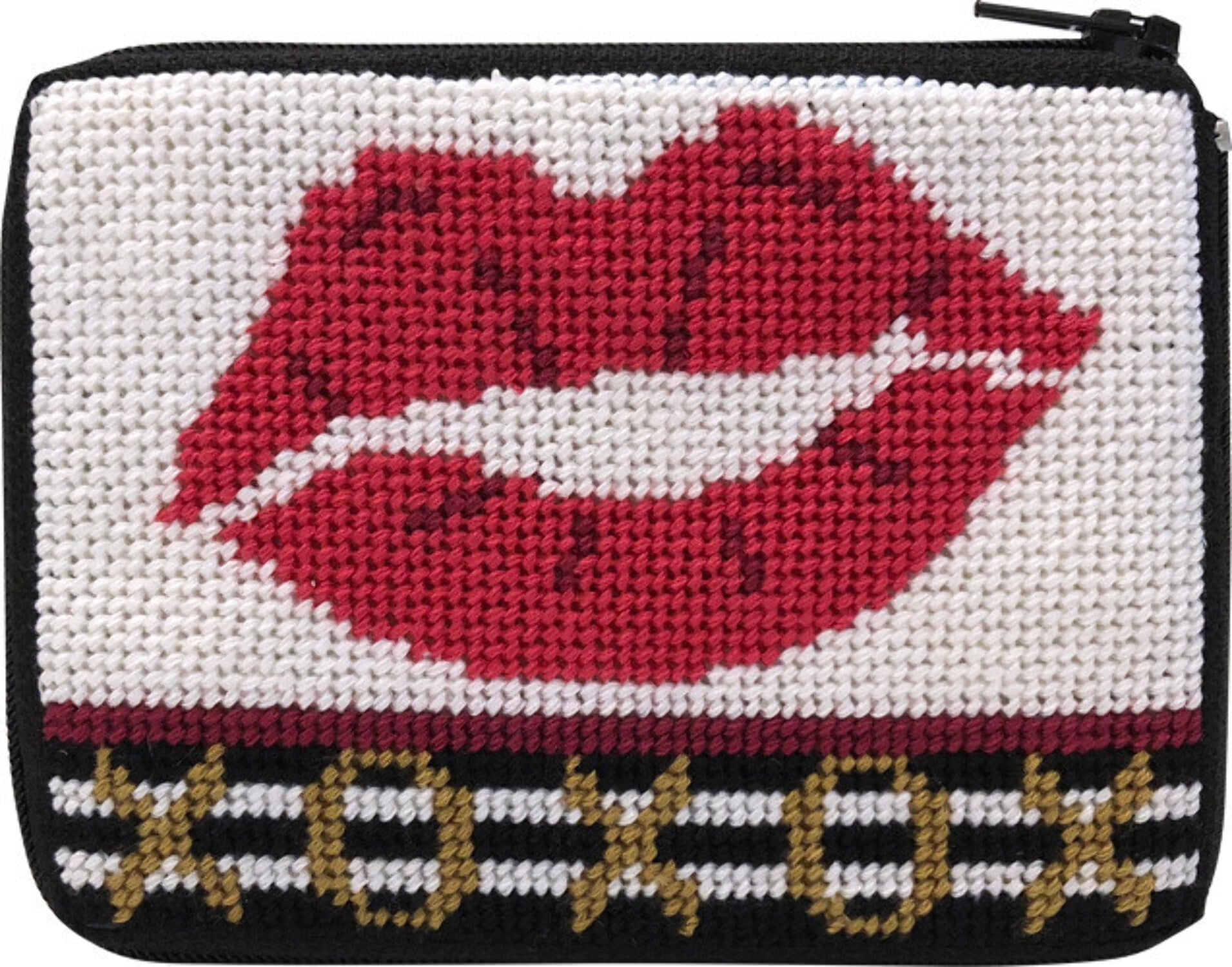 XOXO Lips Needlepoint Coin Purse Kit - Stitch & Zip - Walmart.com
