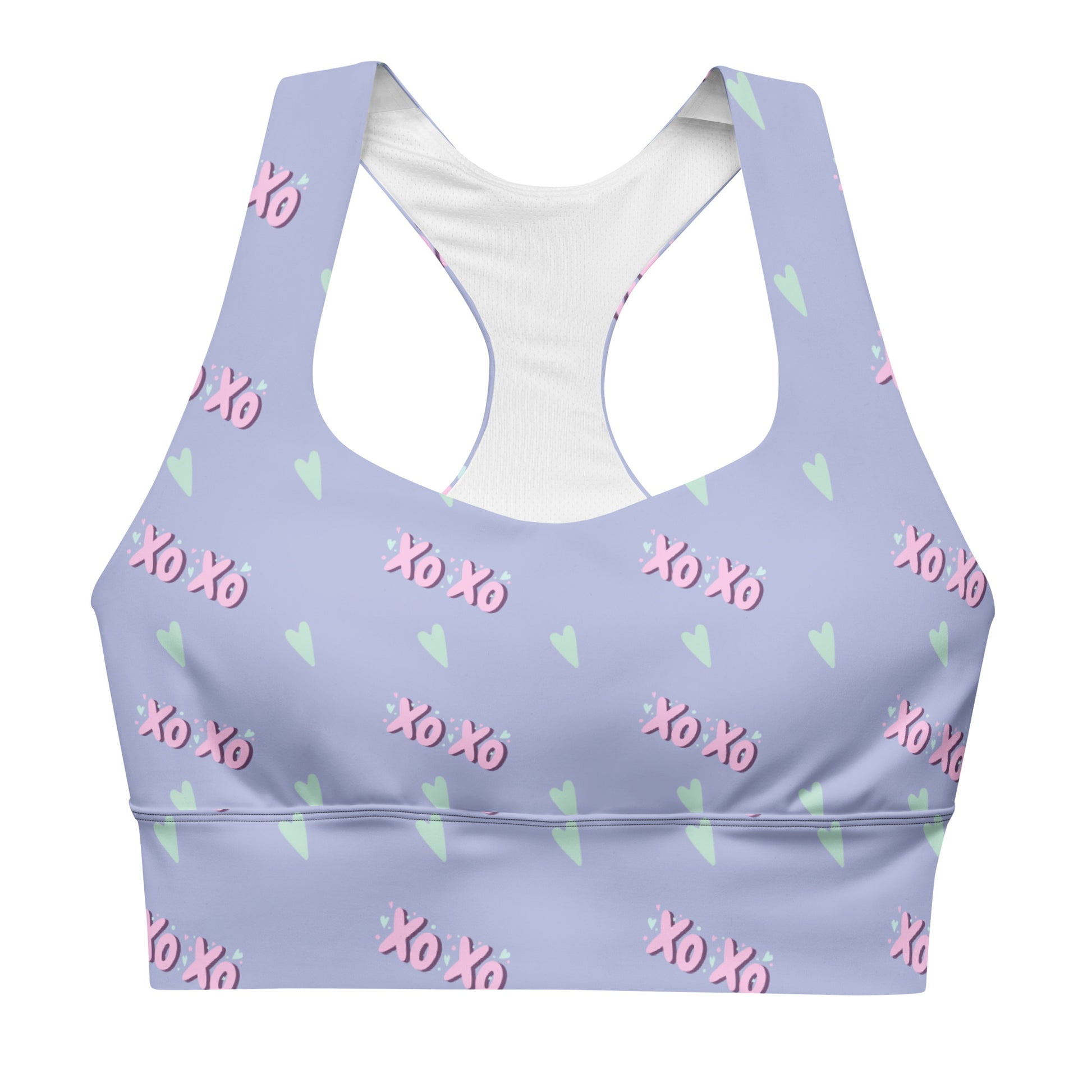 XOXO Love Purple Sports Bra for Women High Support, Compression Workout ...