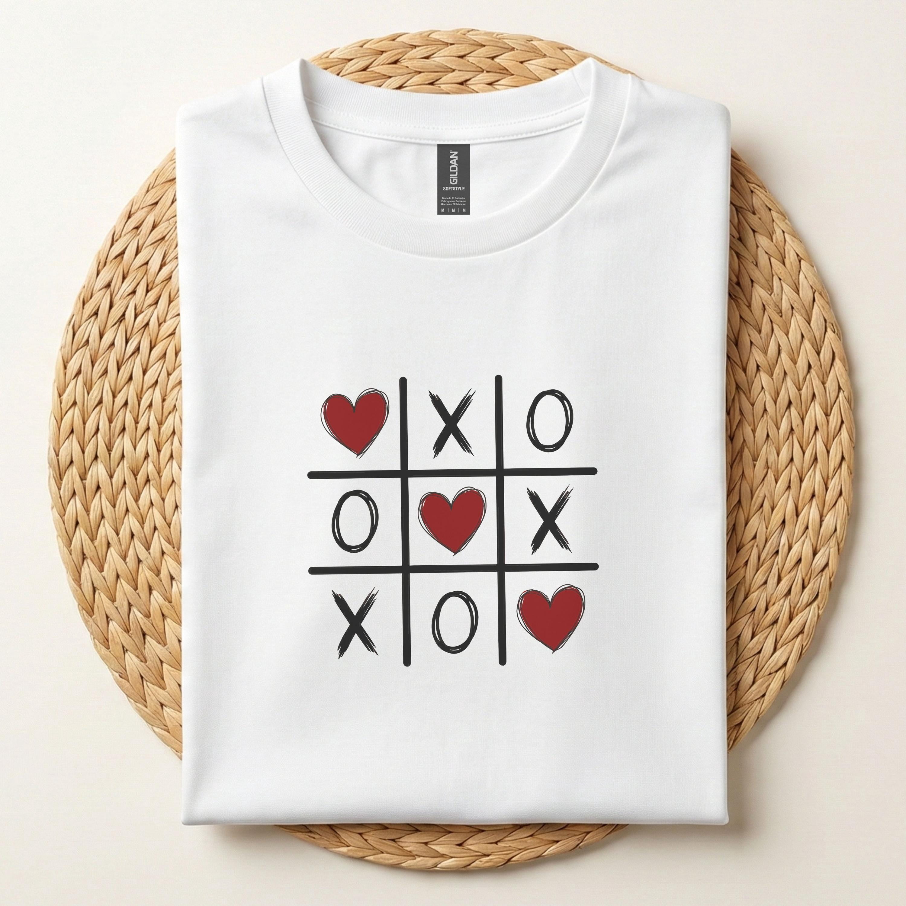 XOXO Shirt, Tic Tac Toe Heart, Valentines Day Love Cotton Tee for Women ...