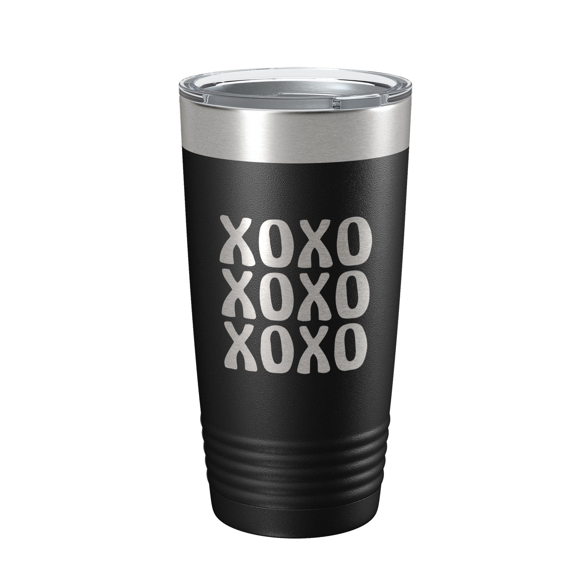 XOXO Tumbler Hugs And Kisses Travel Mug Insulated Laser Engraved Coffee Cup 20 oz Black ...