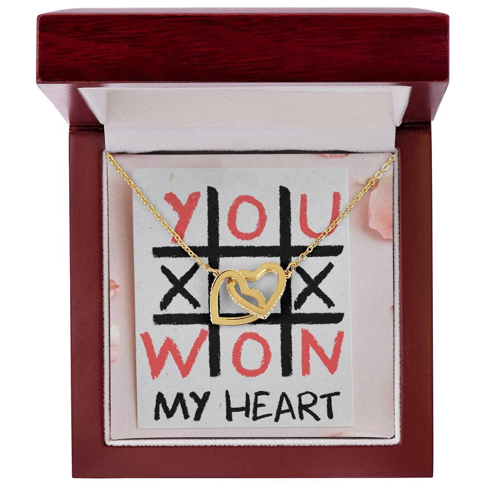 XOXO WON MY HEART, Interlocking Hearts Necklace, 14K White Gold/ 18K ...