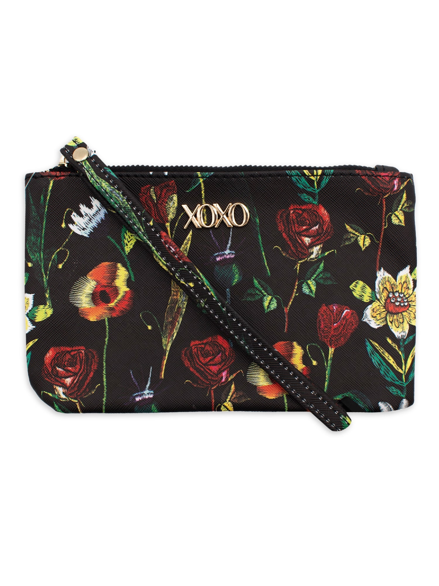 XOXO Women’s Large Black Floral Saffiano Multifunction Solid ...