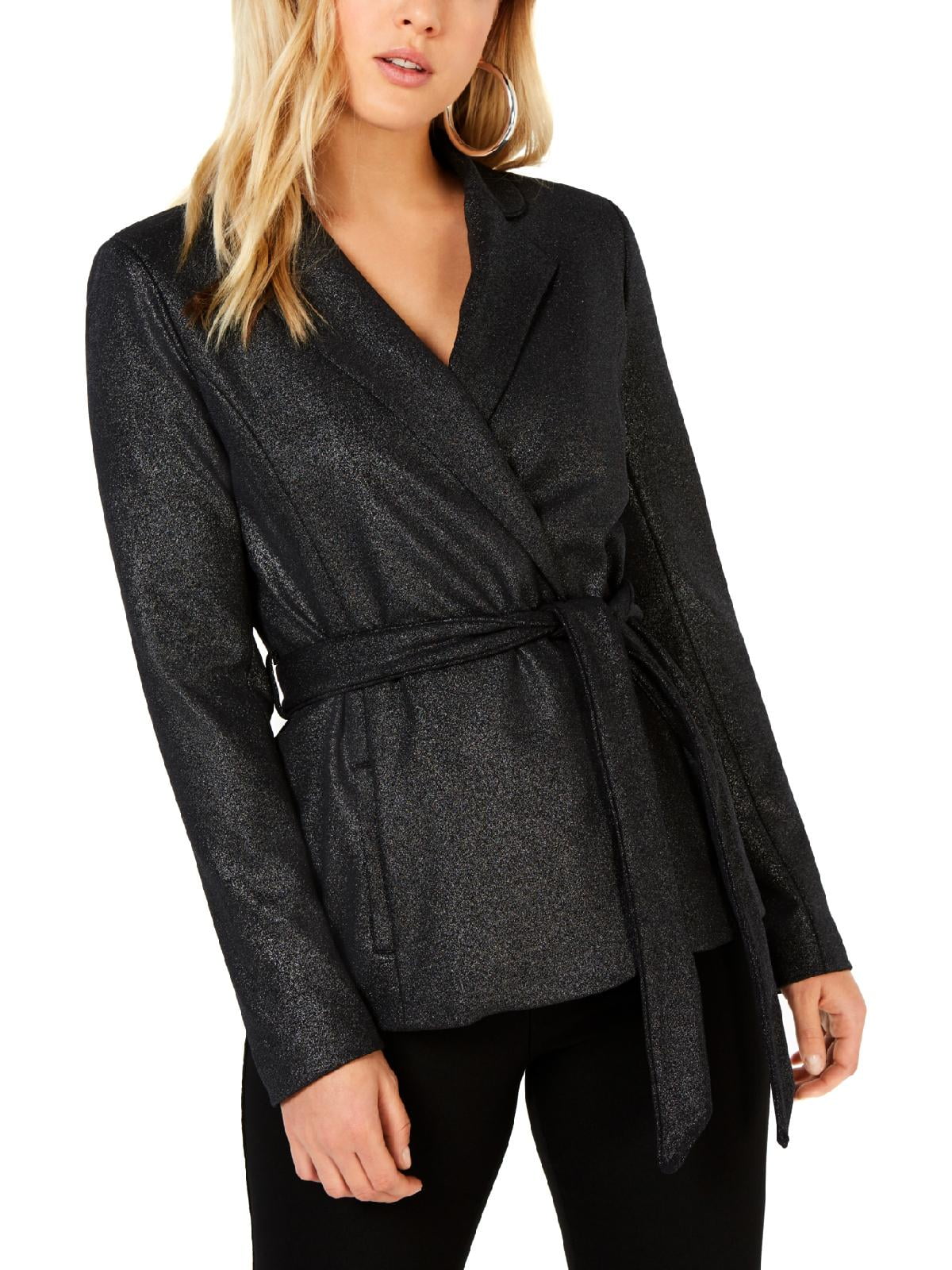 XOXO Womens Juniors Metallic Wrap Jacket Silver XXL - Walmart.com