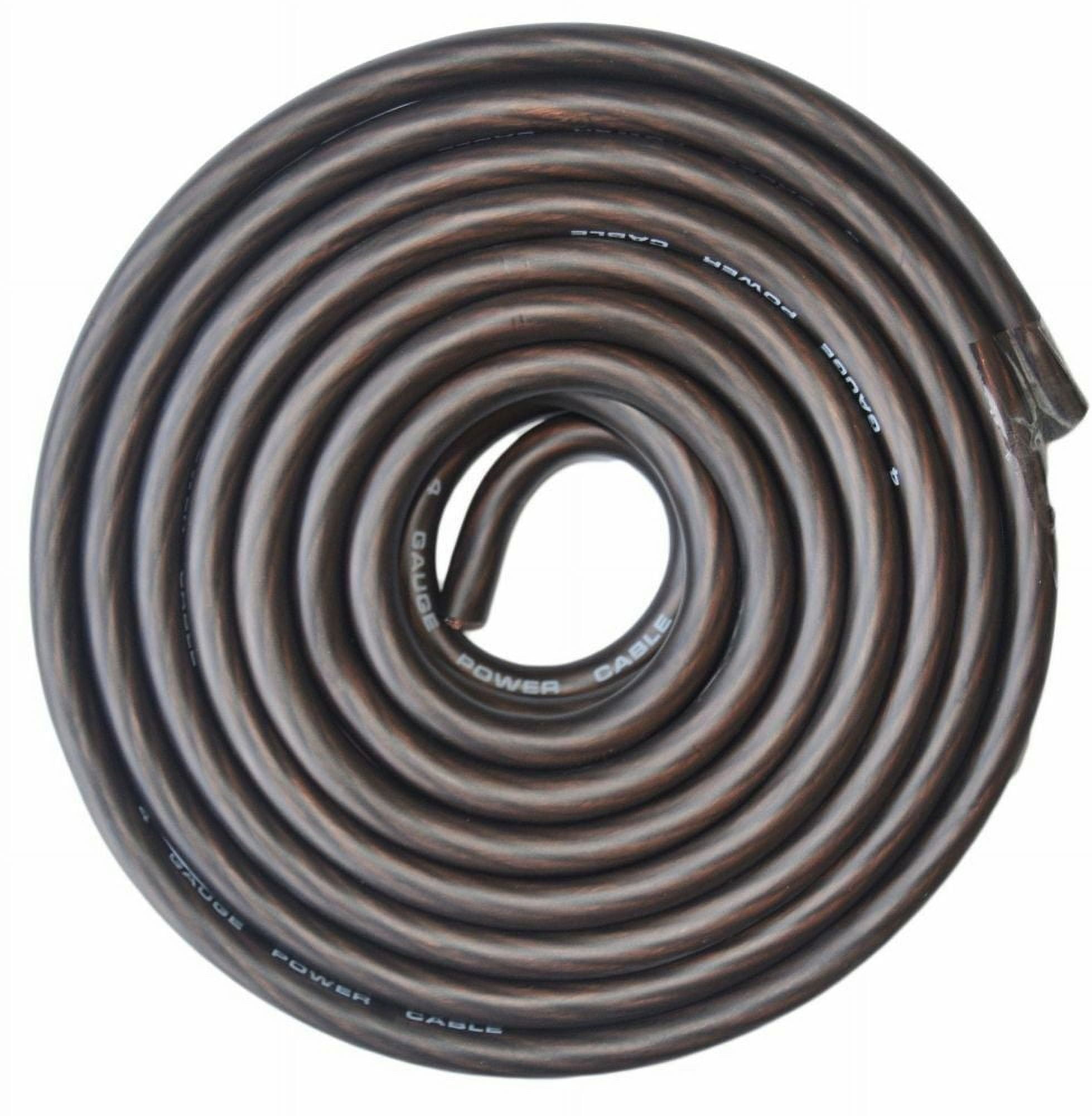 XP Audio X4G50BK 4 Gauge 50 FT COPPER CCA Black Flex Power Wire Strands ...