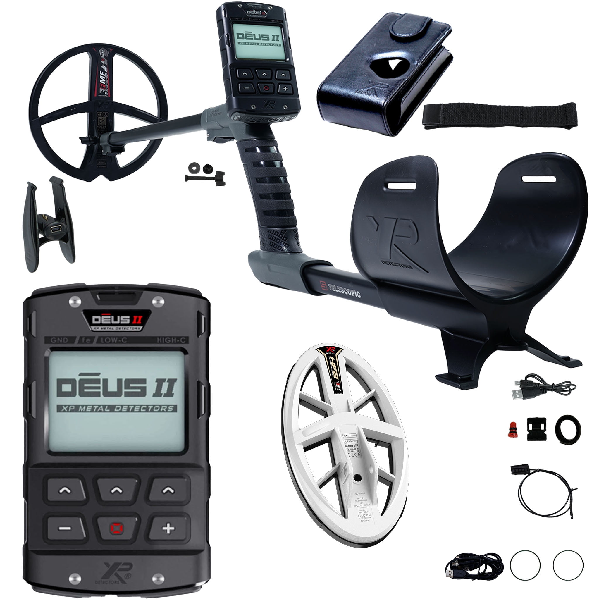XP DEUS II Fast Multi Frequency RC Metal Detector with 9" HF2 FMF and ...