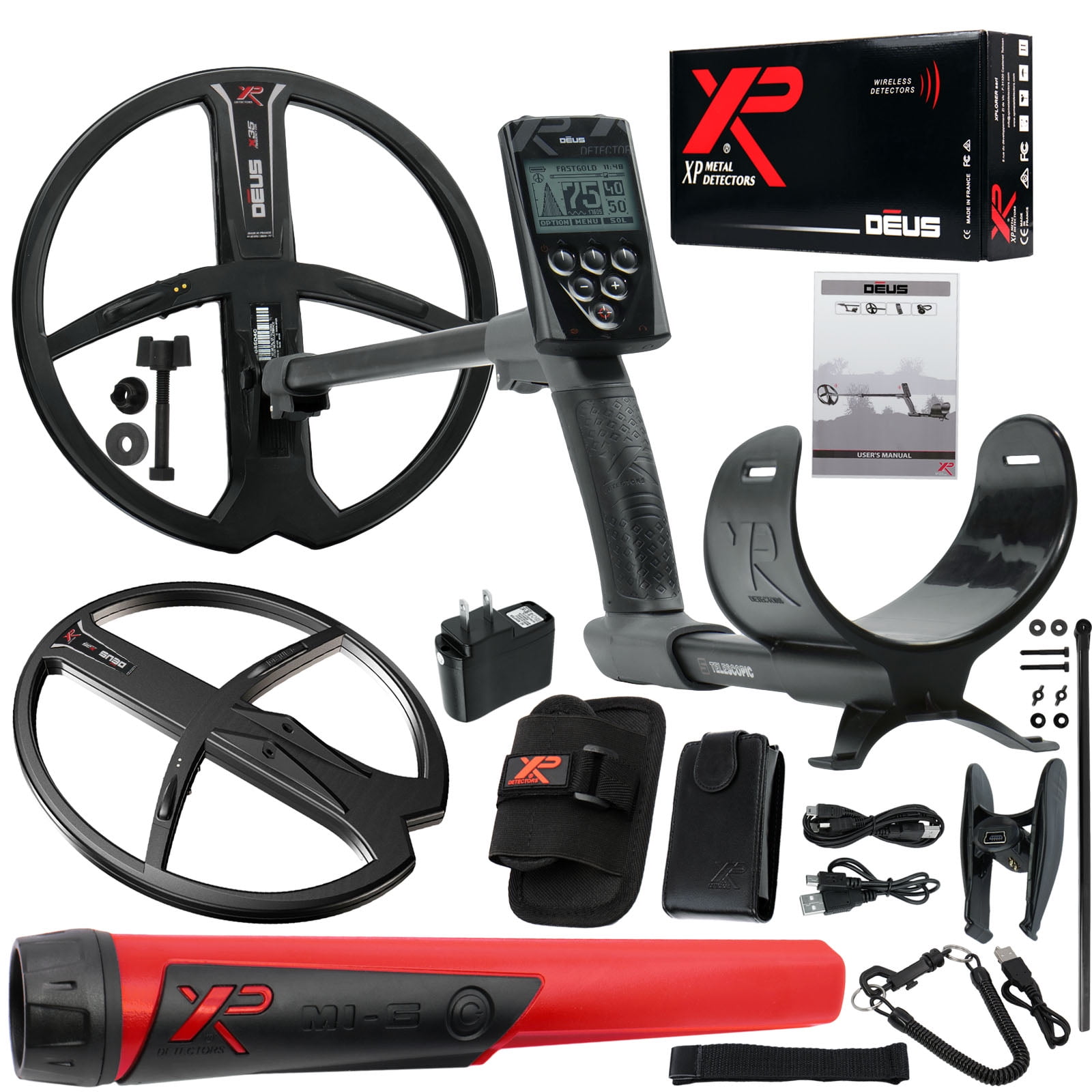 XP Deus Detector with MI-6 Pinpointer, Remote Screen & 2 X35 Coils ...