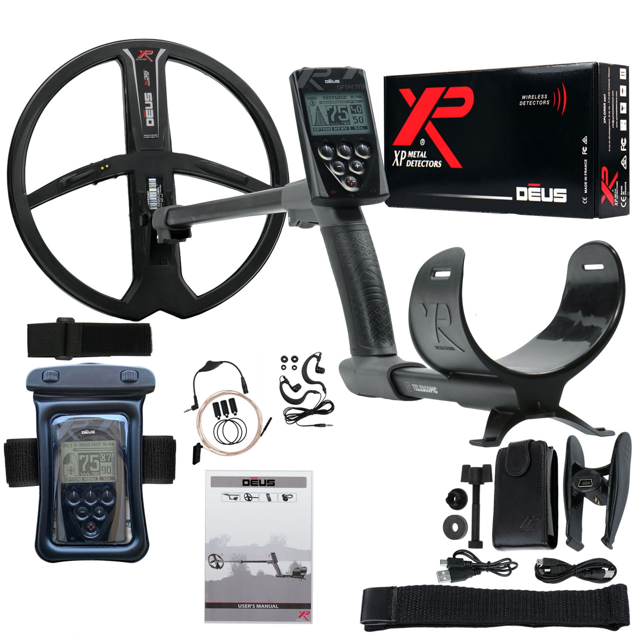 XP Deus Detector with Remote, 11" X35 Coil and Waterproof Kit - Walmart.com