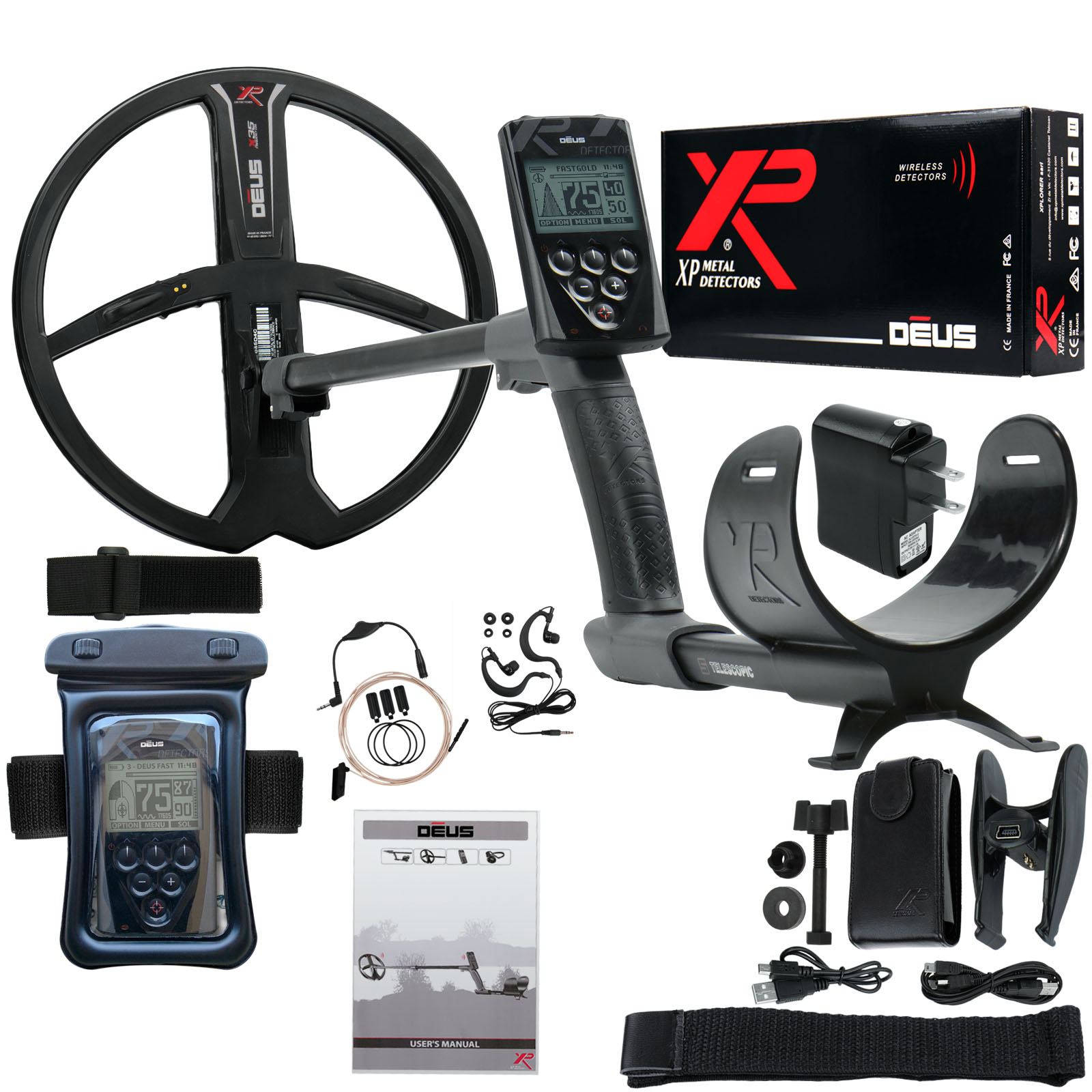XP Deus Detector with Remote, 11" X35 Coil and Waterproof Kit - Walmart.com