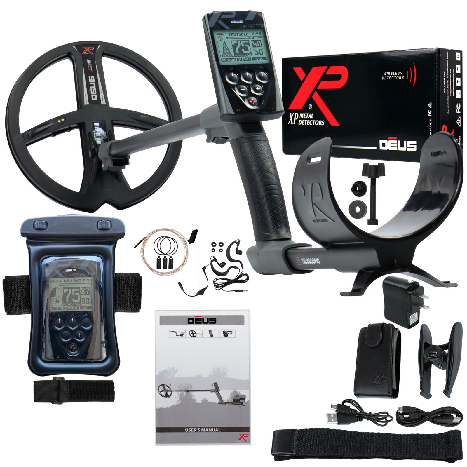 XP Deus Detector with Remote, 9" X35 Coil and Waterproof Kit - Walmart.com