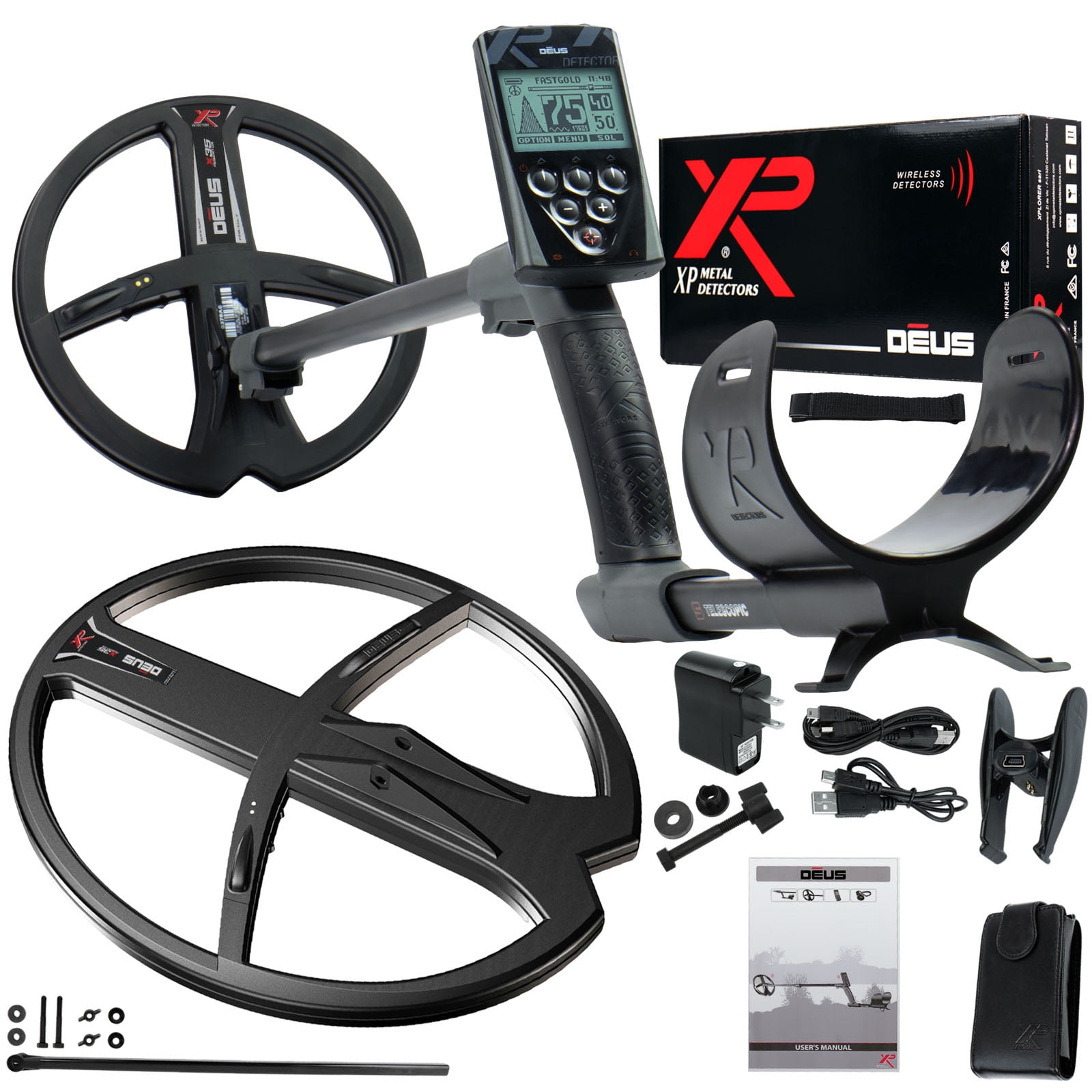 XP Deus Metal Detector Gold and Relic Hunt Bundle Including Remote and ...