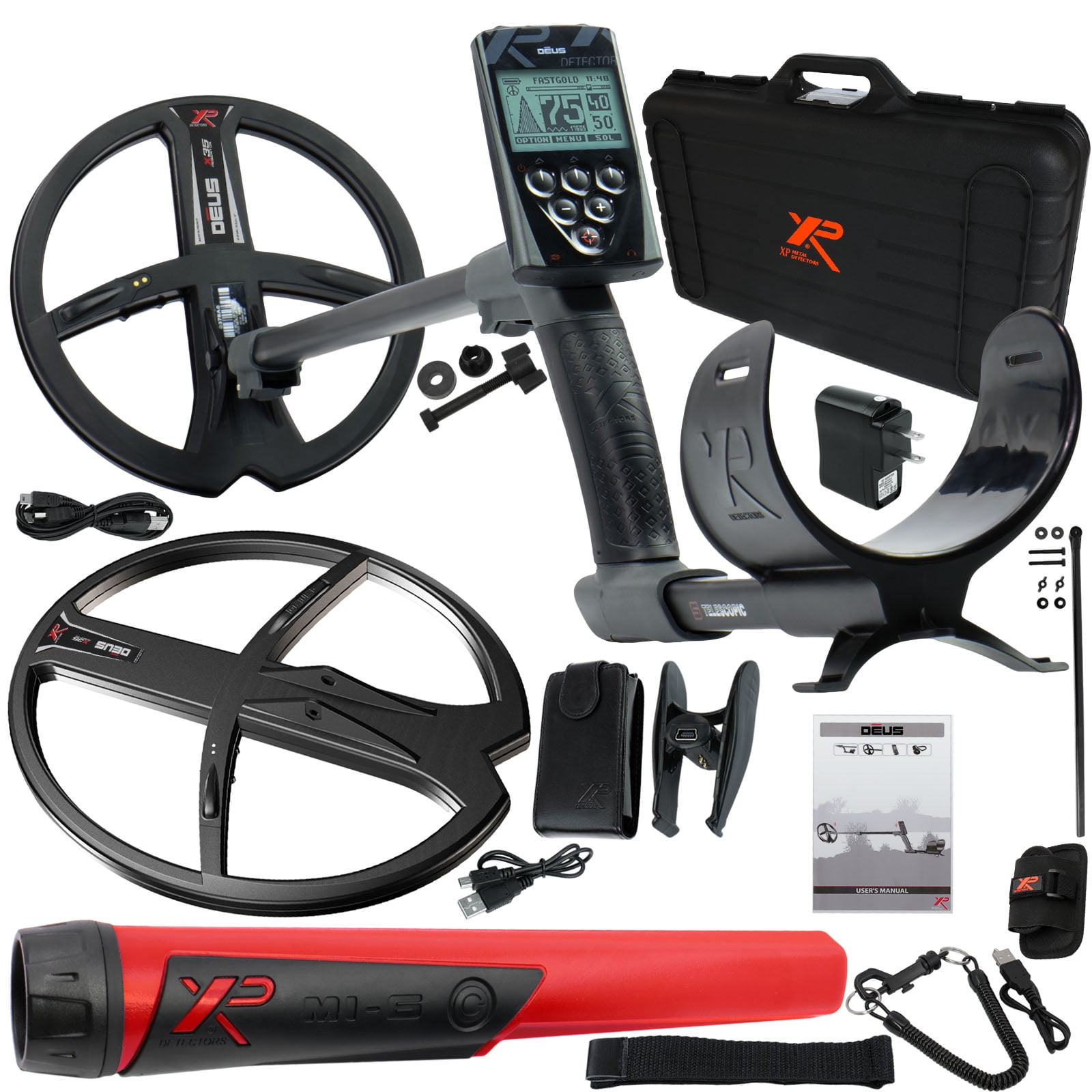 XP Deus Metal Detector with MI-6 Pinpointer and Case with Remote and 2 ...