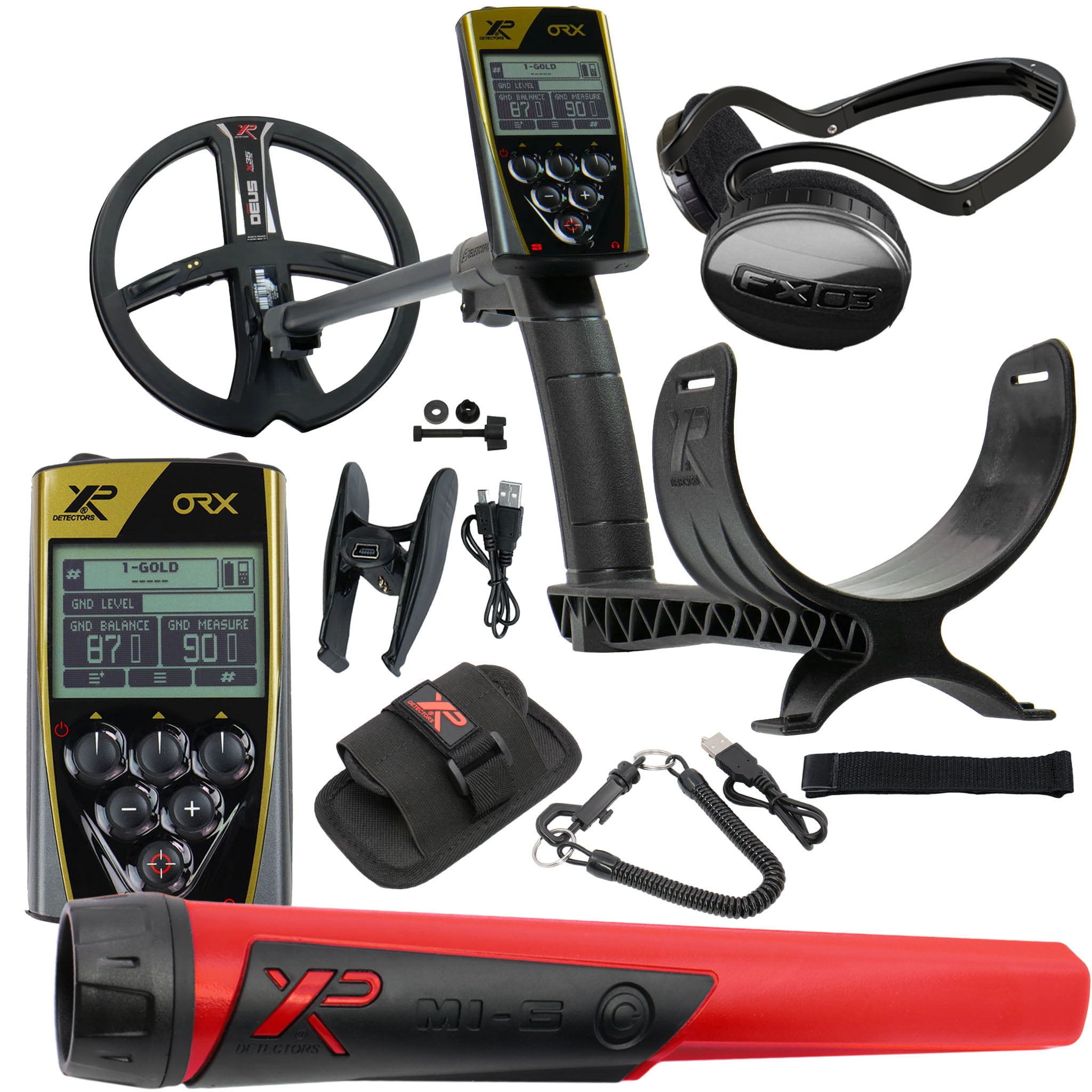 XP ORX Metal Detector 9" X35 Coil & RC W/ FOX-03 Headphones and MI-6 ...
