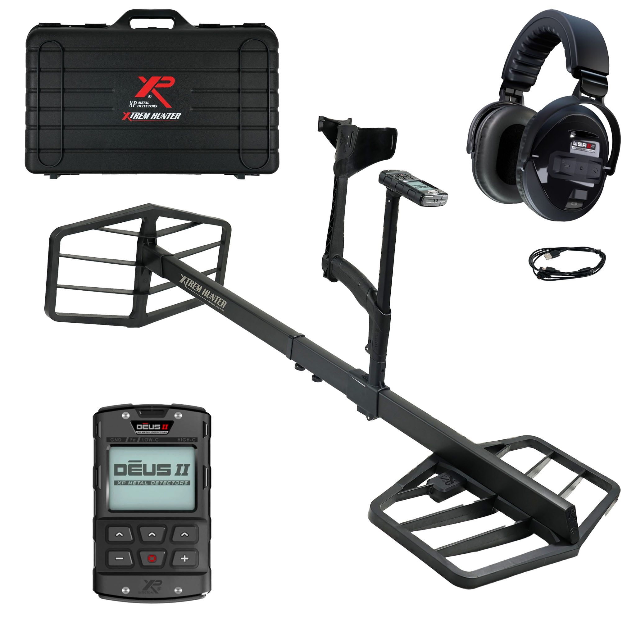 XP XTREM Hunter Waterproof Deep Seeking Metal Detector with Headphones ...