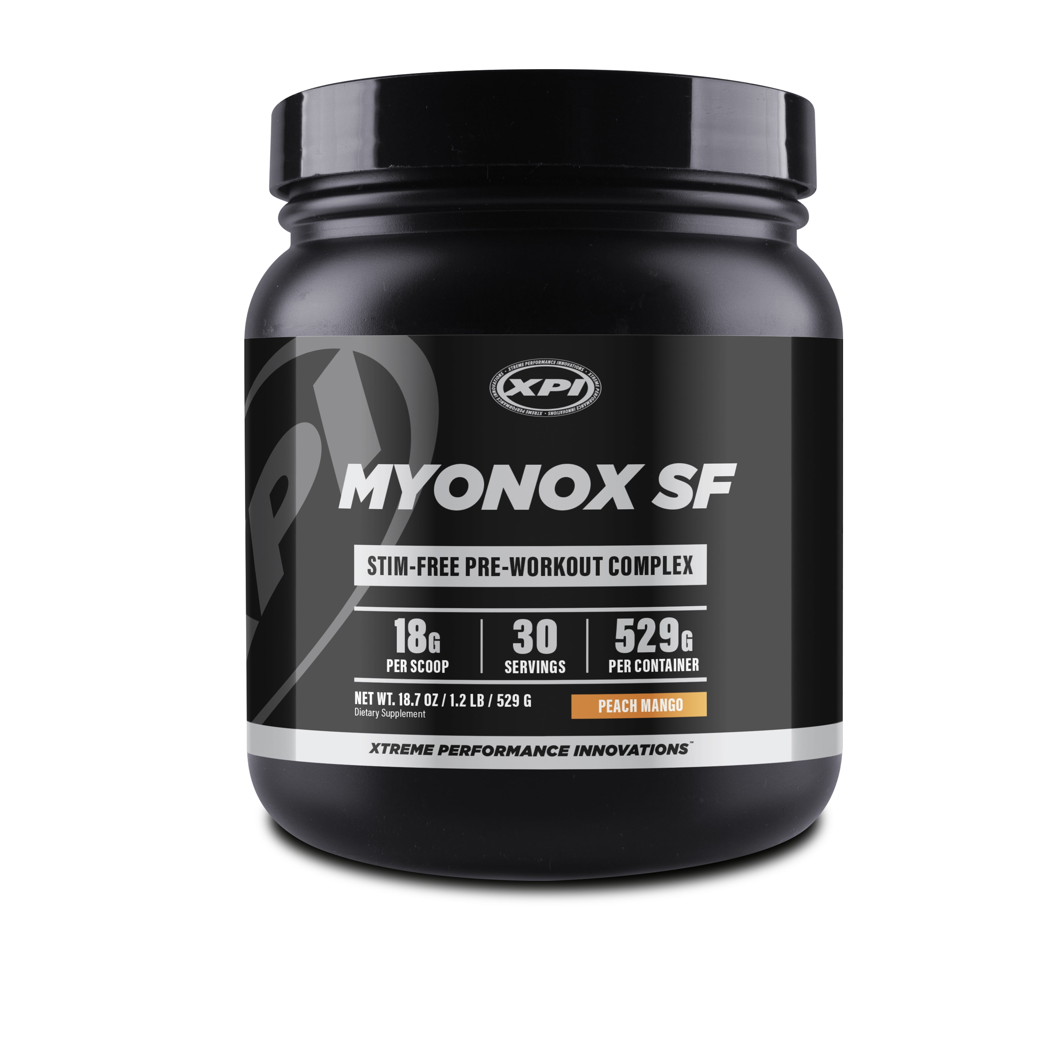XPI Supplements Myonox Stim-Free Pre-Workout Powder, Peach Mango, 30 ...