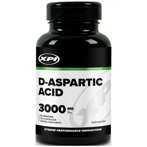 XPI Supplement D-Aspartic Acid (DAA) 3000mg, 120 Capsules, 30 Servings ...