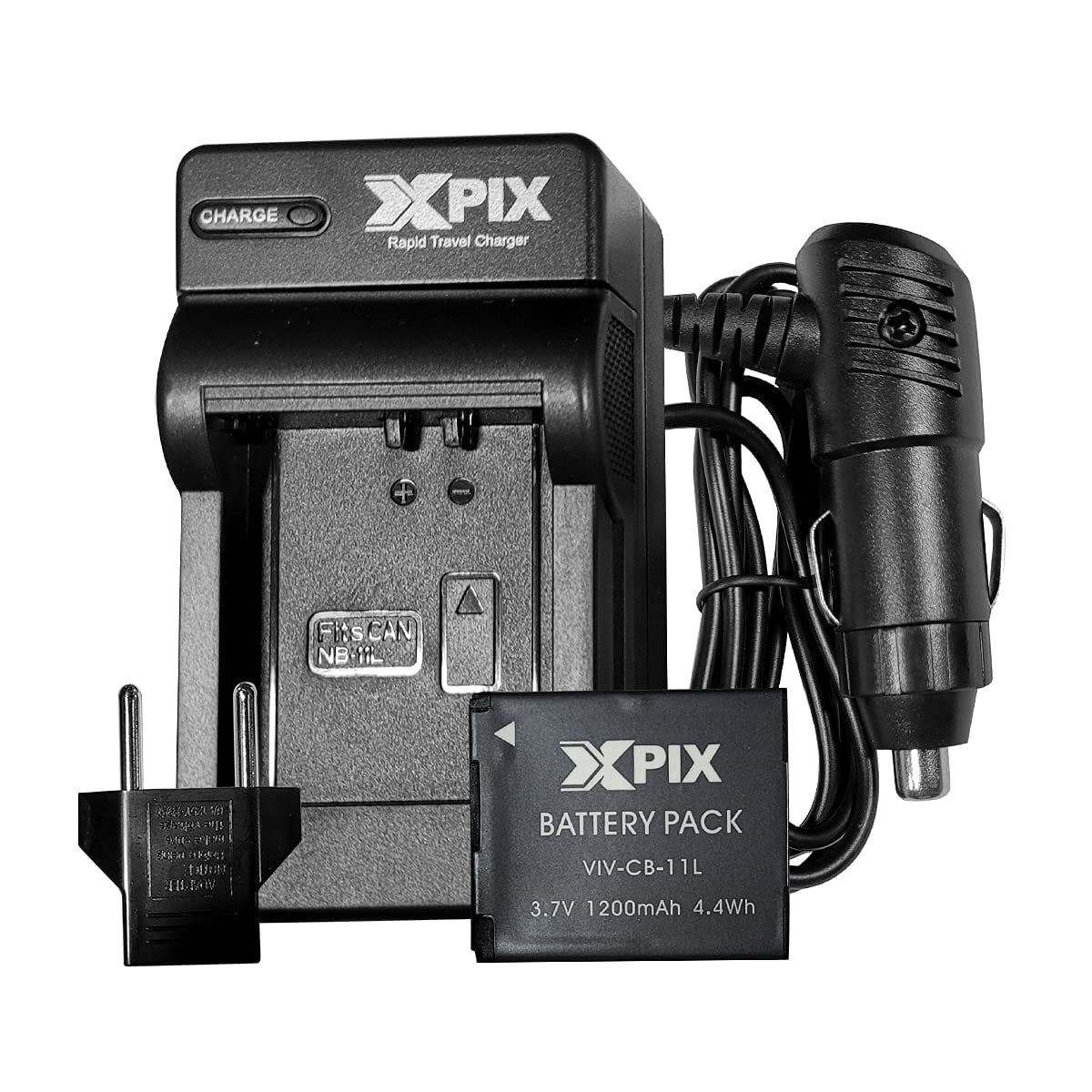 XPIX NB-11L Battery and Charger Set, with Replacement Battery and ...