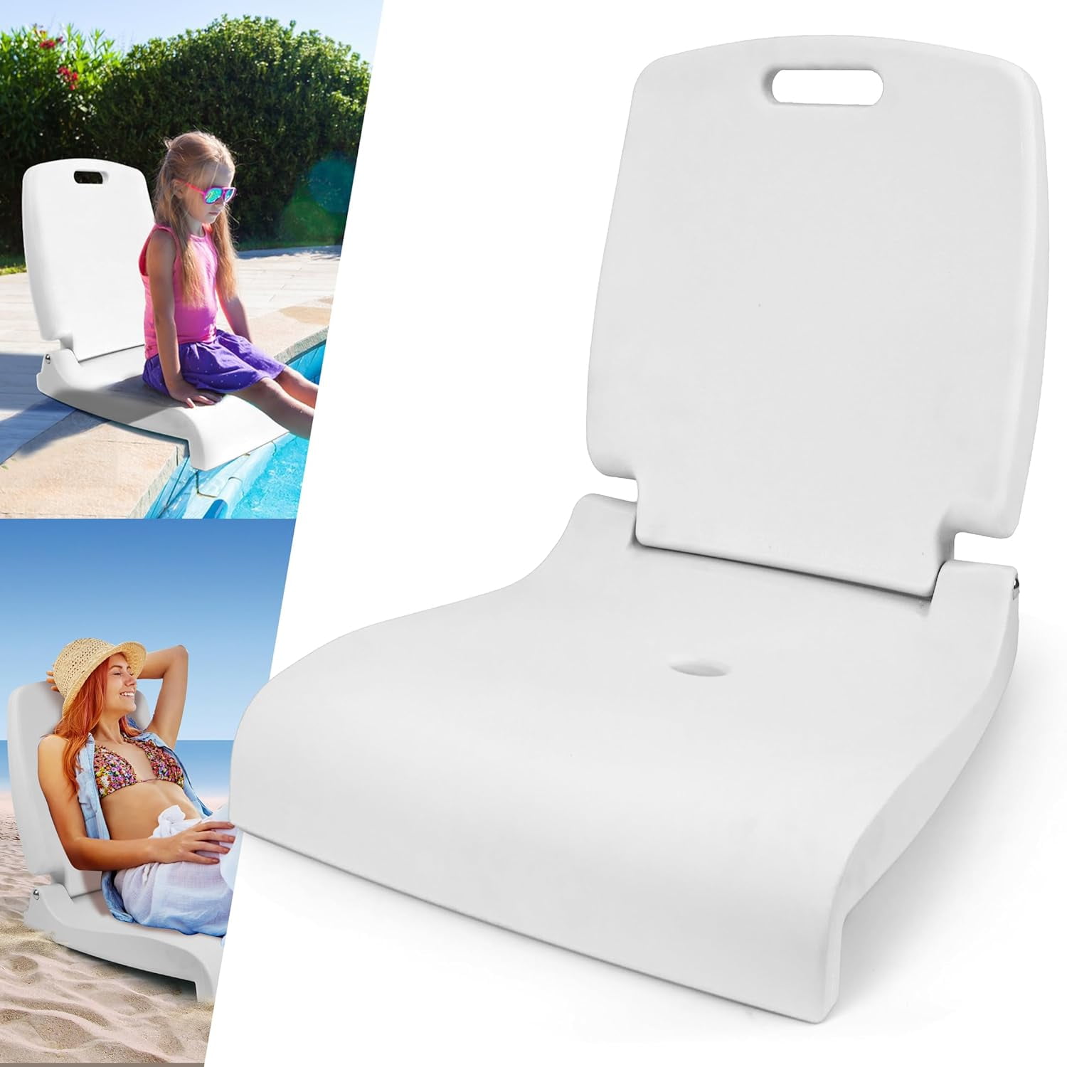 XPIY Large Foldable Pool Chairs, Comfortable Poolside Chair, Durable ...