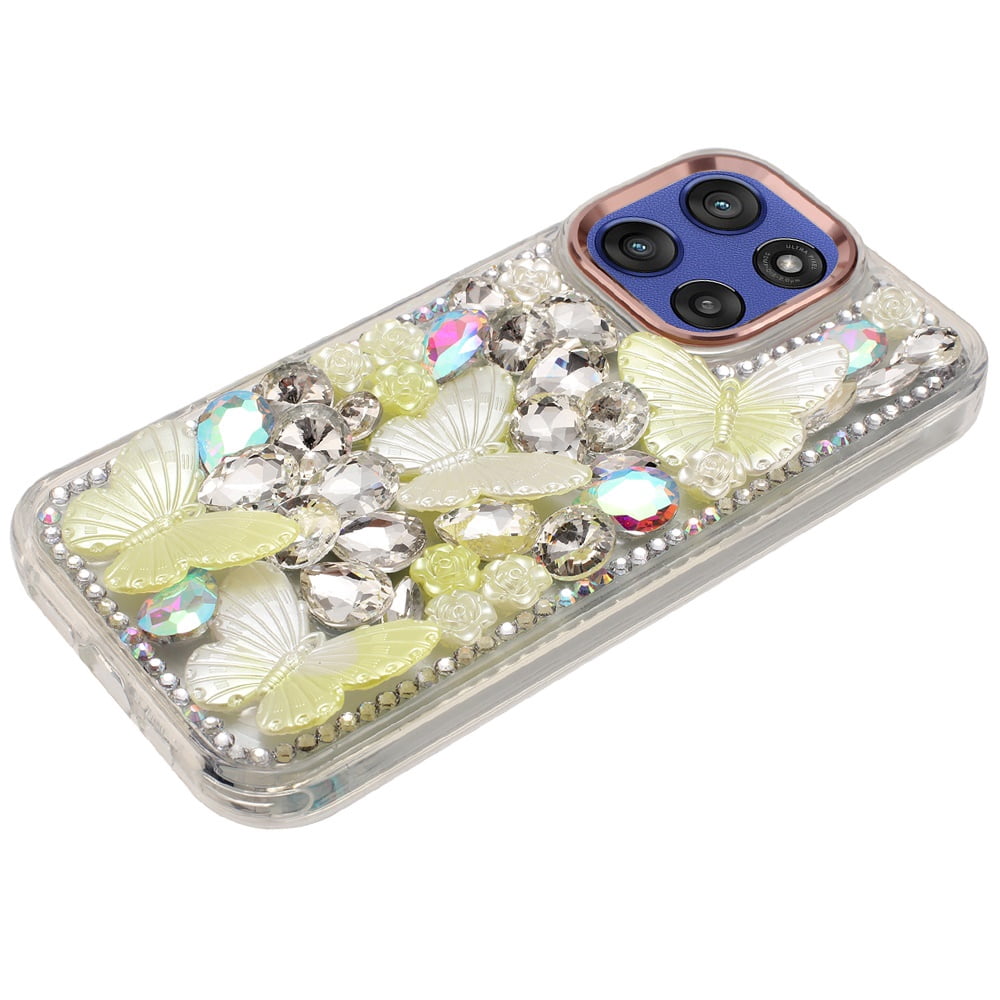 XPM for Motorola Moto G 5G 2025 3D Diamond Floral Butterfly Bling Stone ...